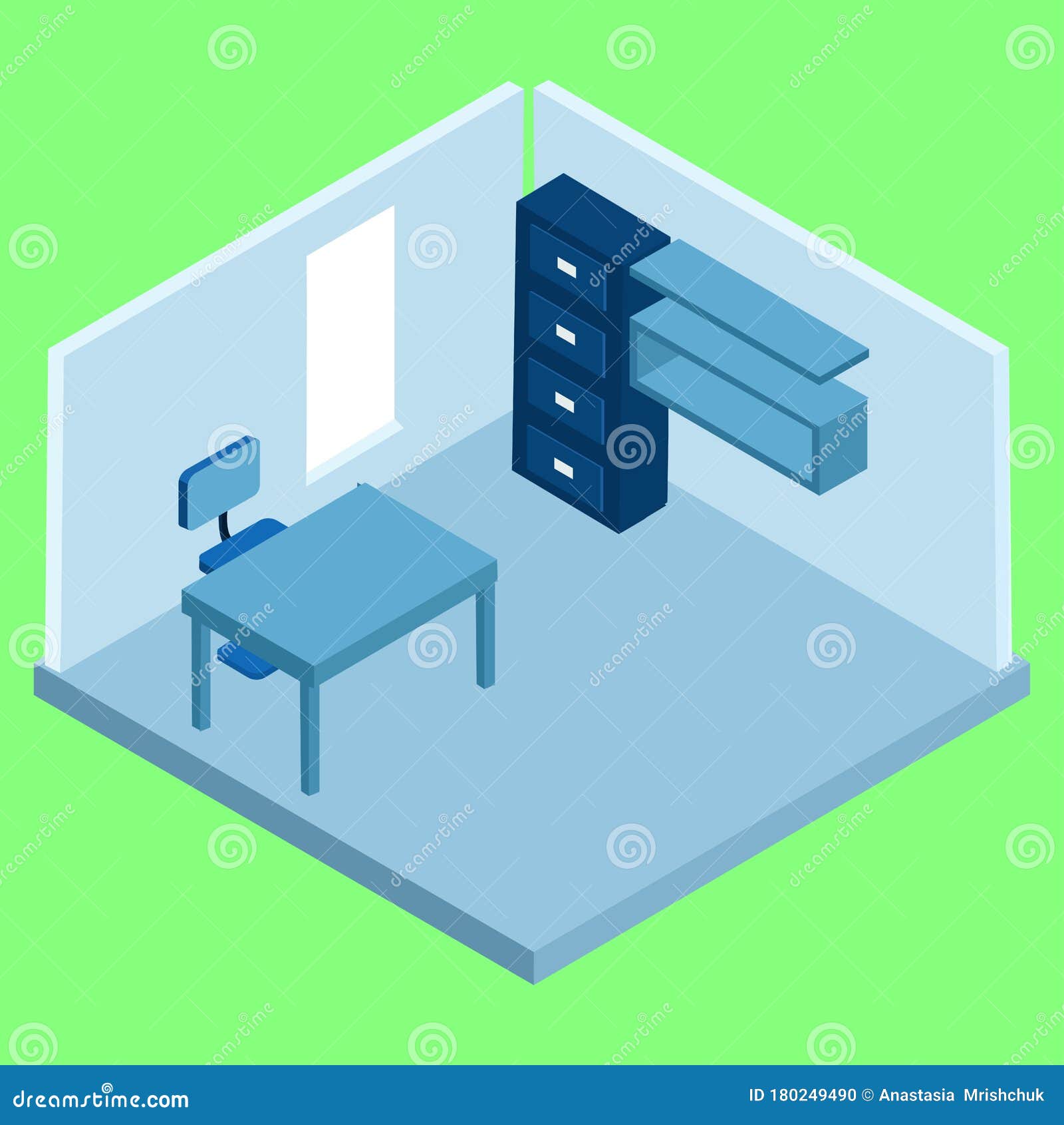 Vector Isometric 3d Room. Vector Illustration Stock Illustration ...