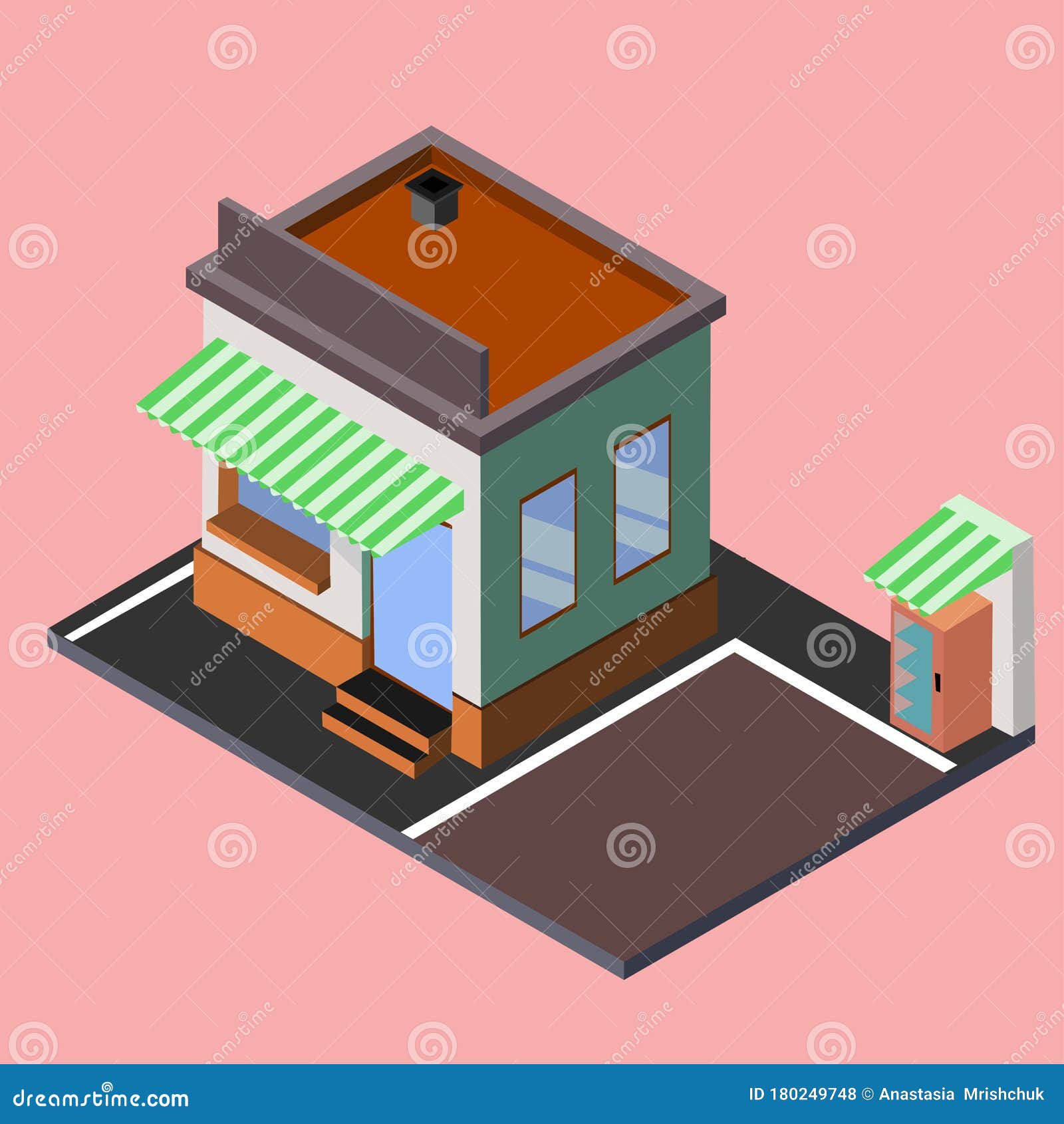 Vector Isometric 3d Shop. Vector Illustration Stock Illustration ...