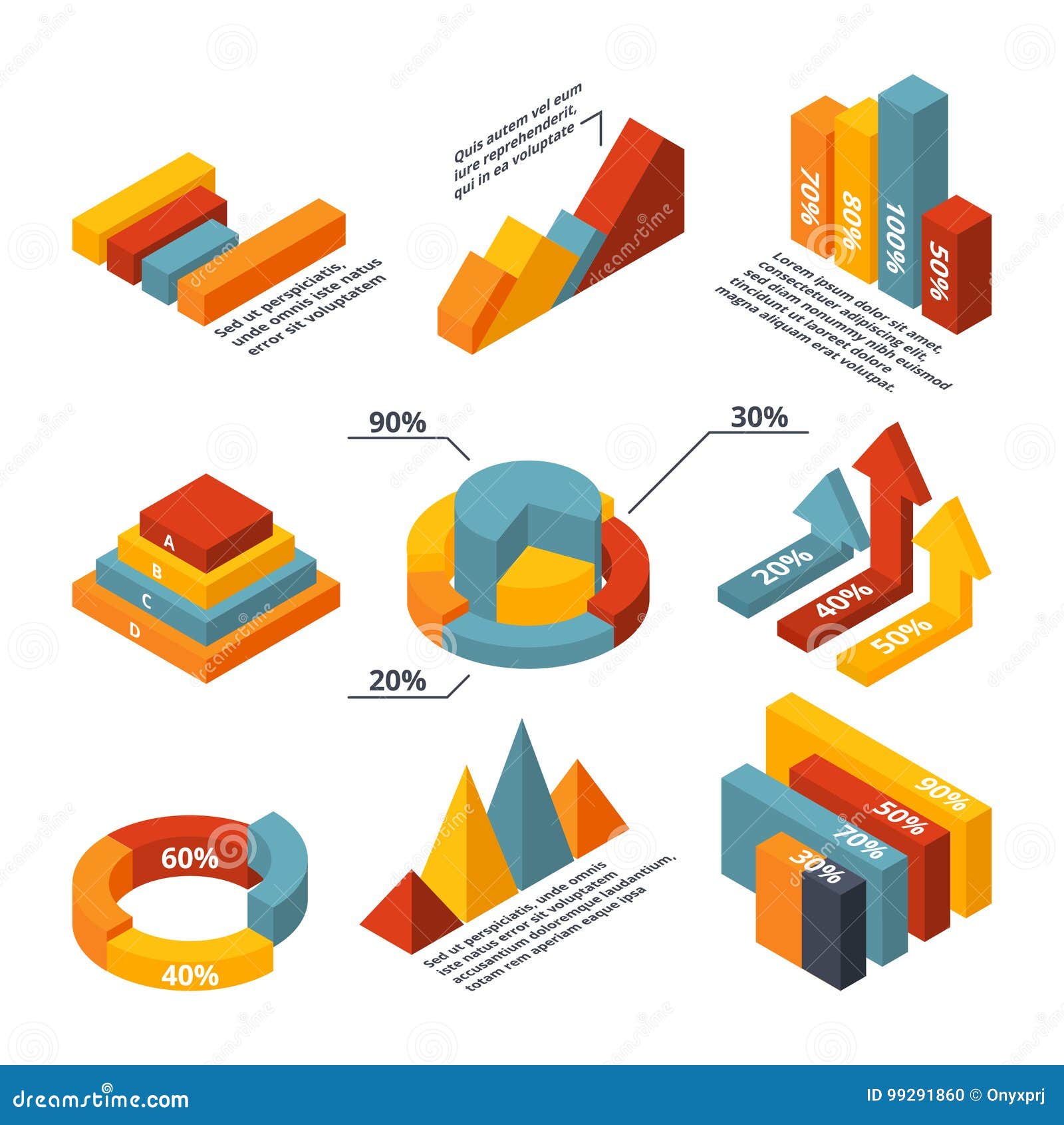 Vector Isometric Diagrams for Business Infographic Stock Vector ...