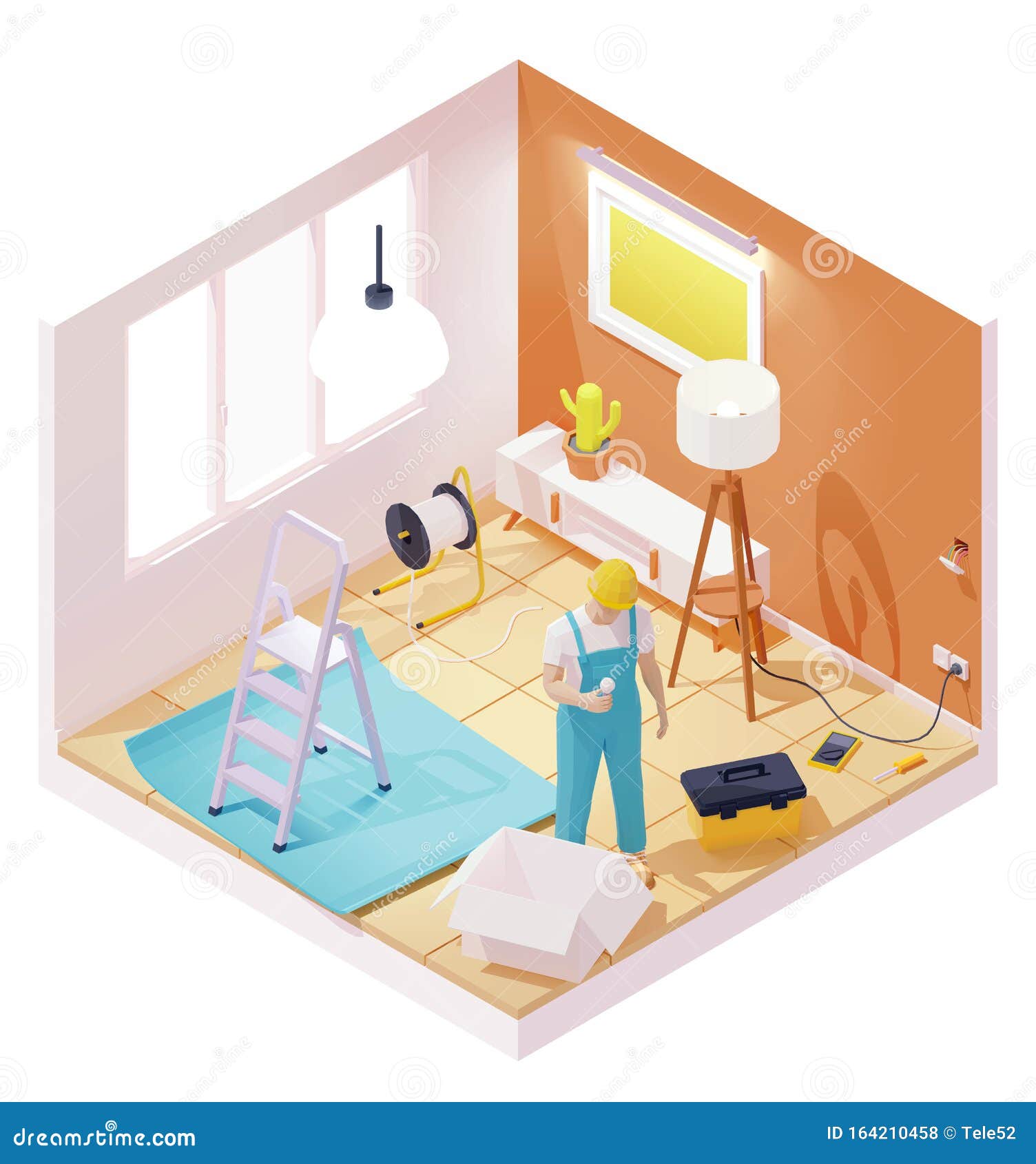 Electrician Working With Electricity And Switchboard, Repairing And ...