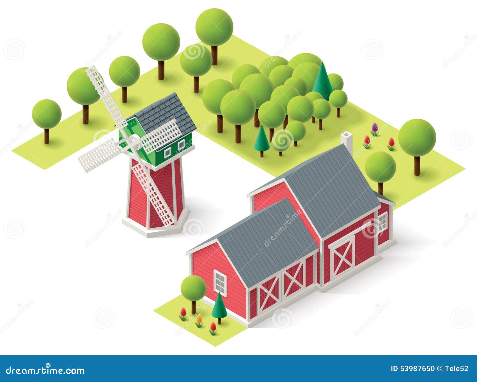 Vector isometric farm set stock vector. Illustration of icon - 53987650