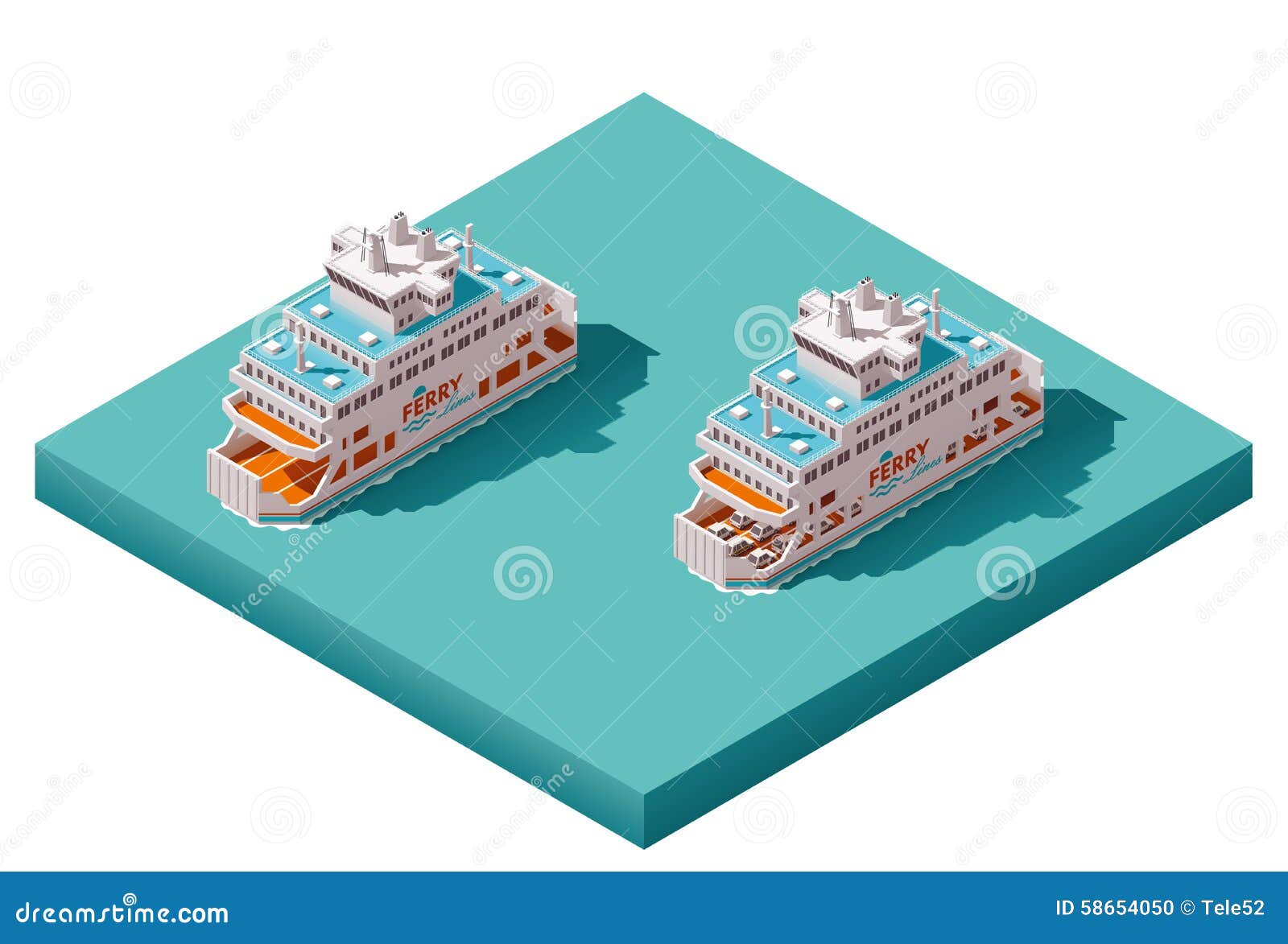 Isometric Ferries, Yachts, Boats, Passenger Ships Vector Set ...