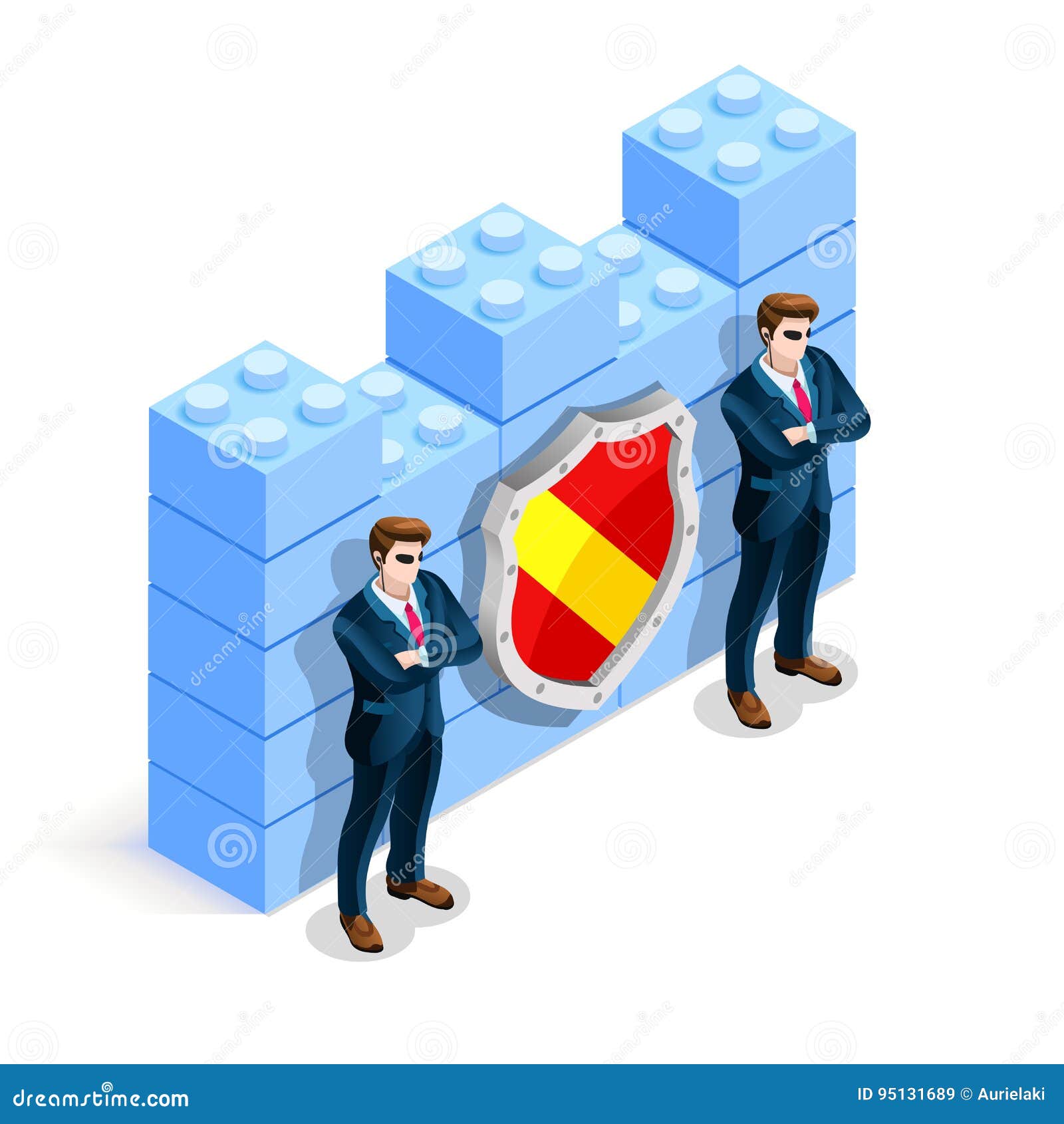 Vector Isometric Firewall Cyber Crime Protection Stock Vector ...