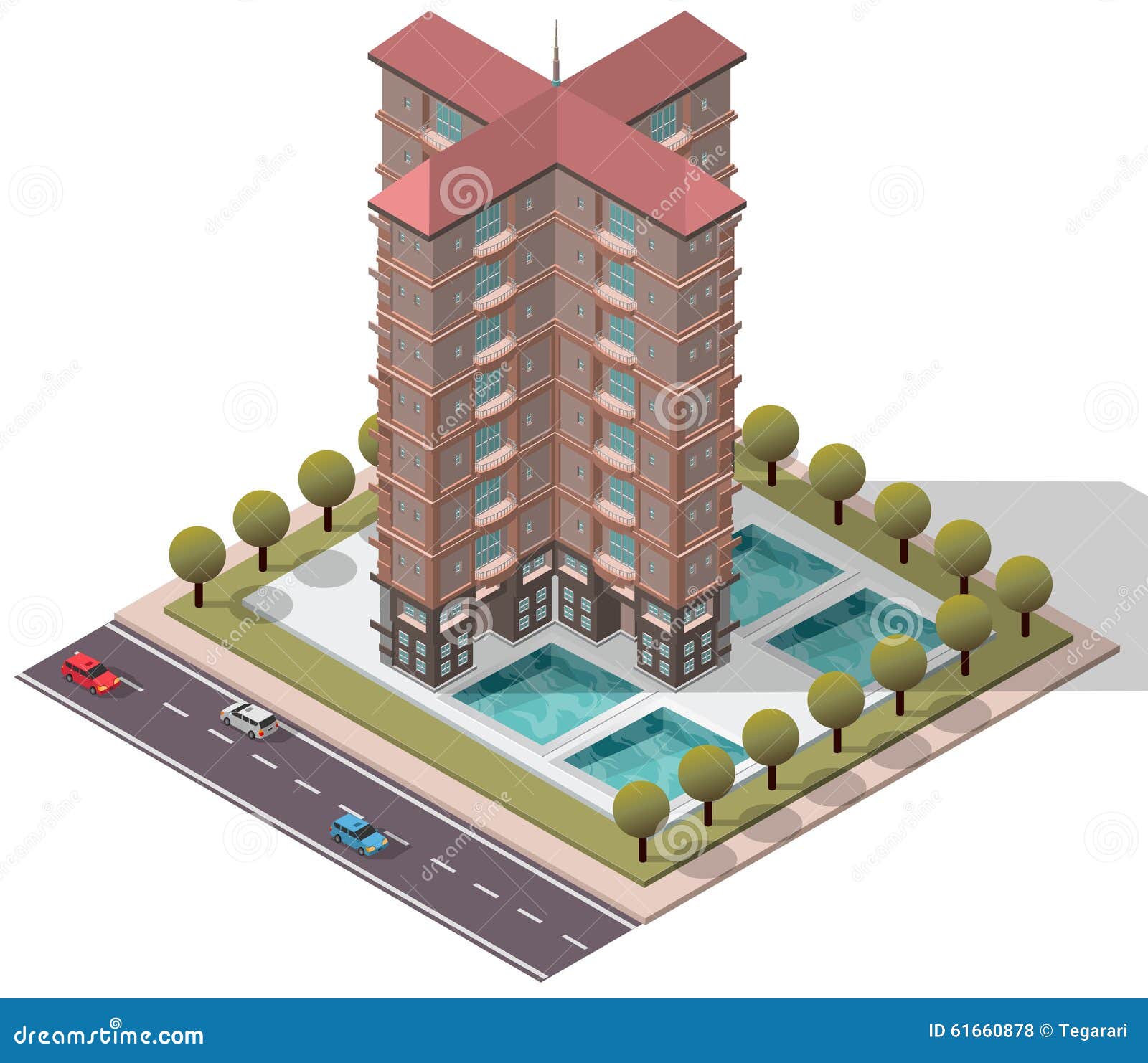 Vector Isometric Flats Apartment Stock Vector - Illustration of flat ...