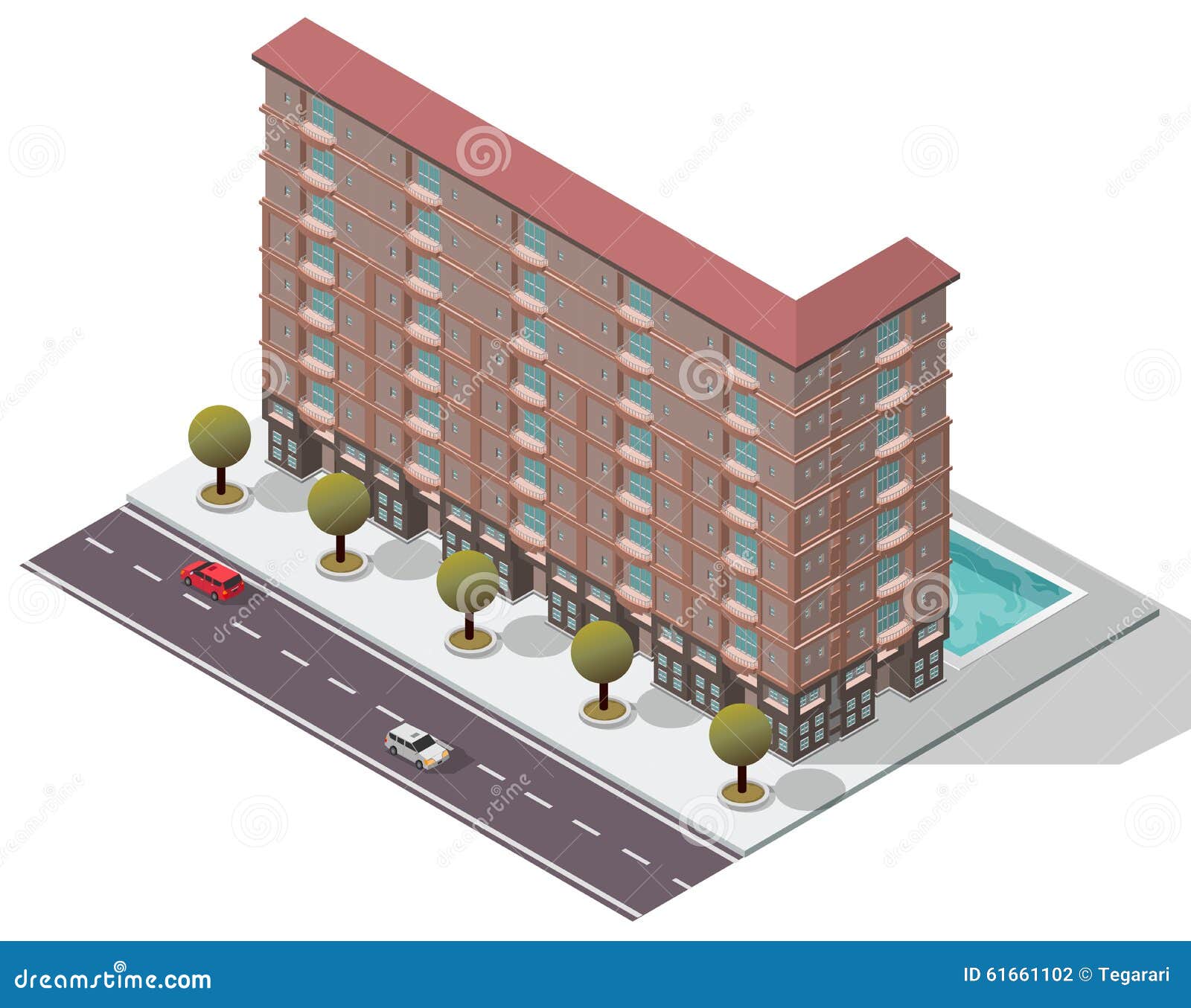 Vector Isometric Flats Apartment Stock Vector - Illustration of ...