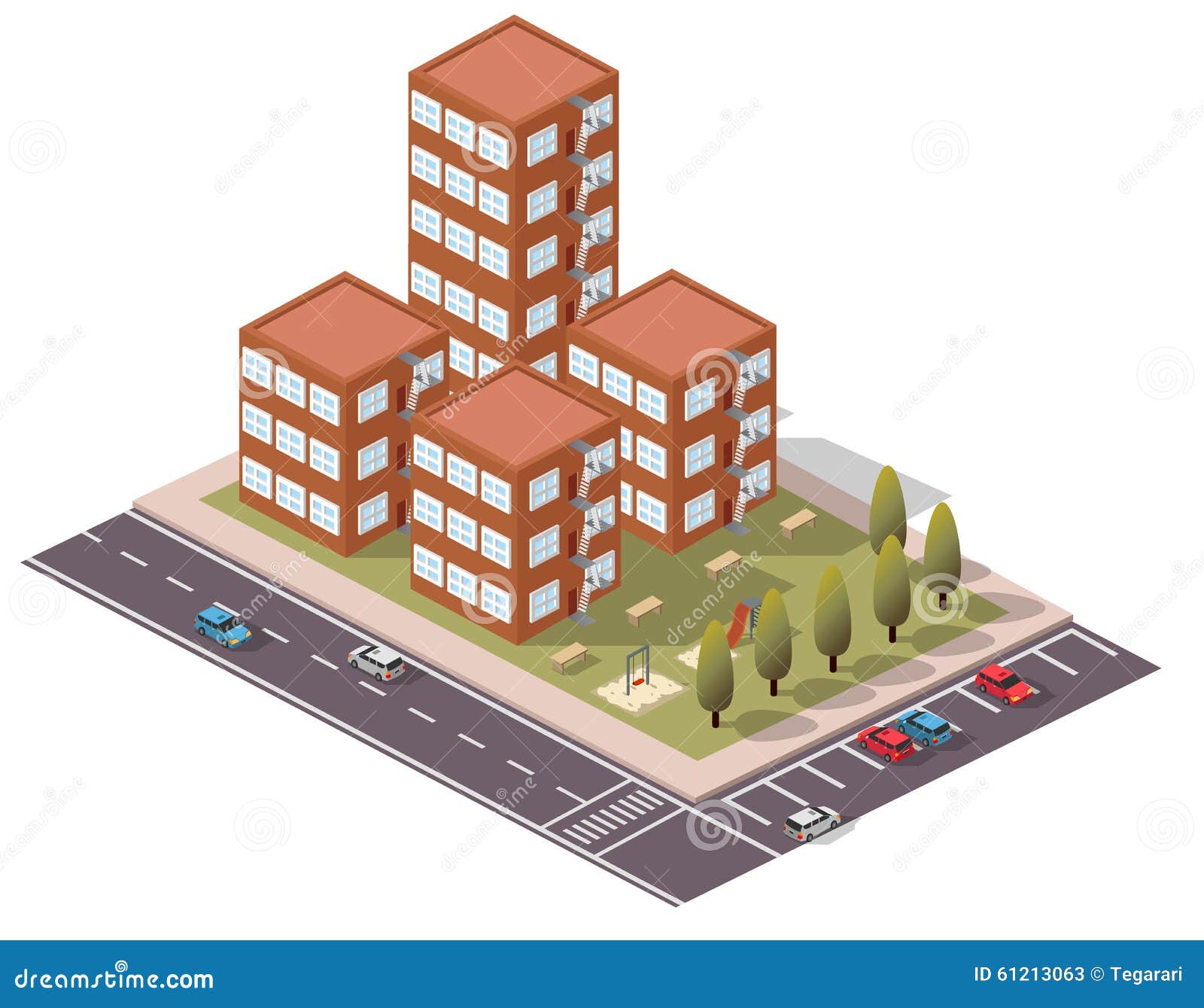 Vector Isometric Flats/Duplex Stock Vector - Illustration of building ...