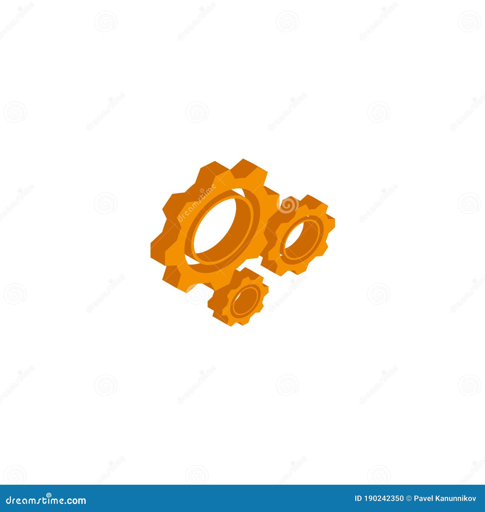 Isometric Gear Symbol. Gear Symbol Vector 3d Sign Isolated On White ...