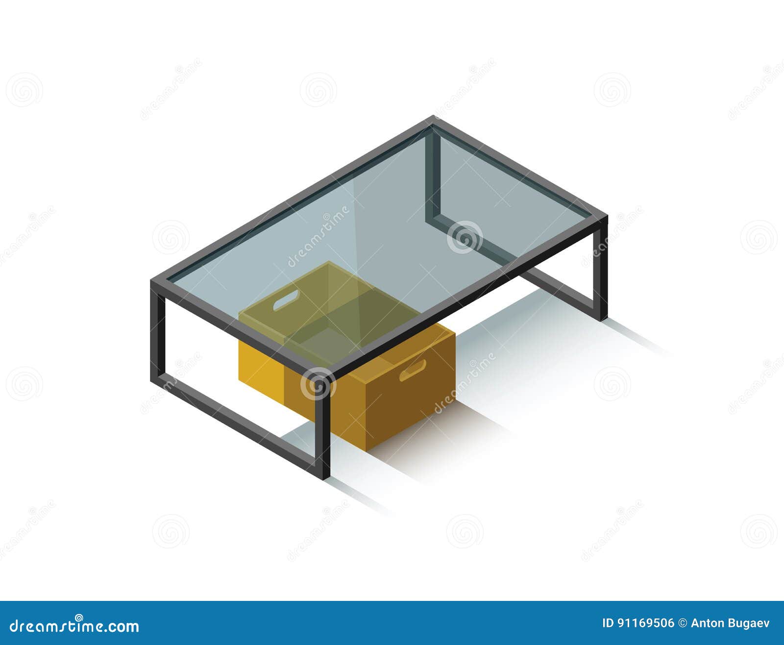 Vector Isometric Glass Coffee Table Stock Vector - Illustration of ...