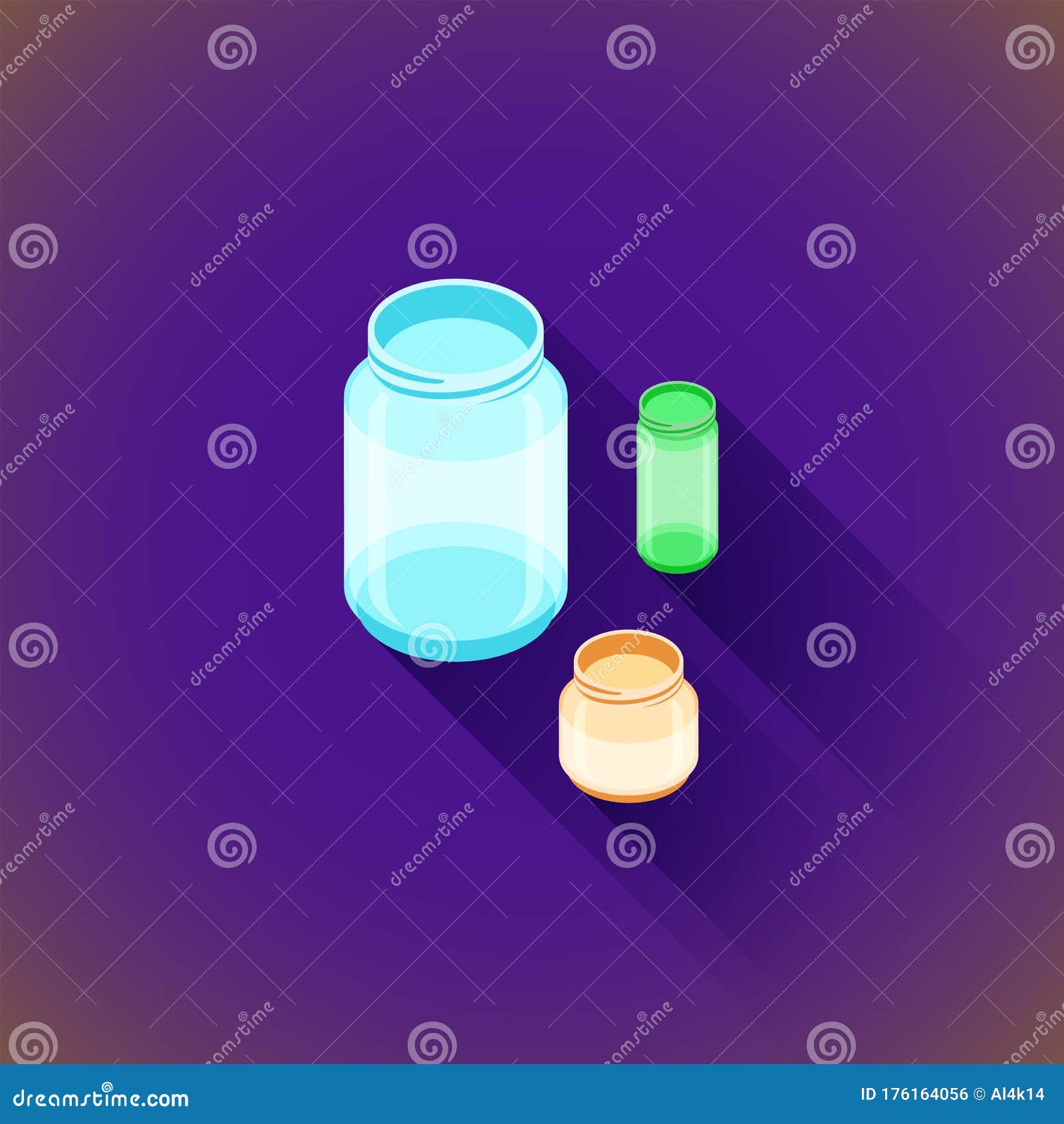 Vector Isometric Glass Jars Set Stock Vector - Illustration of clean ...