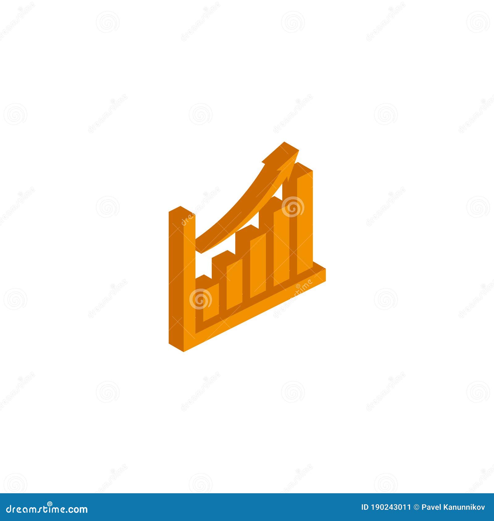 Vector Isometric Graph Icon on White Background. Stock Vector ...