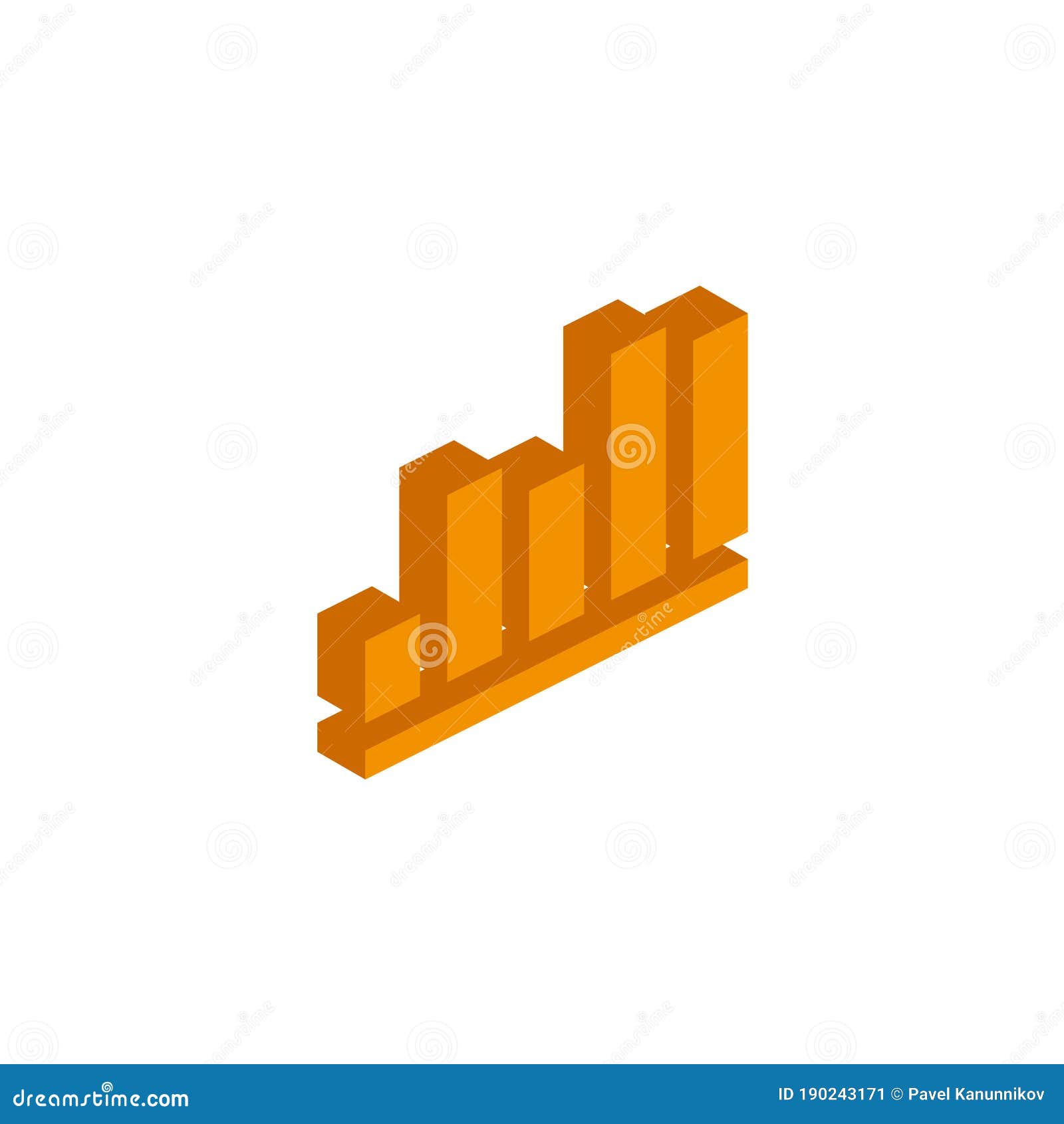 Vector Isometric Graph Icon on White Background. Stock Vector ...