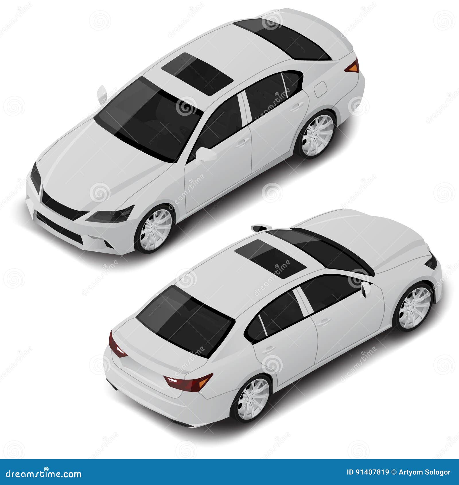 Vector Isometric High Quality Sedan. Car Icon Stock Vector ...