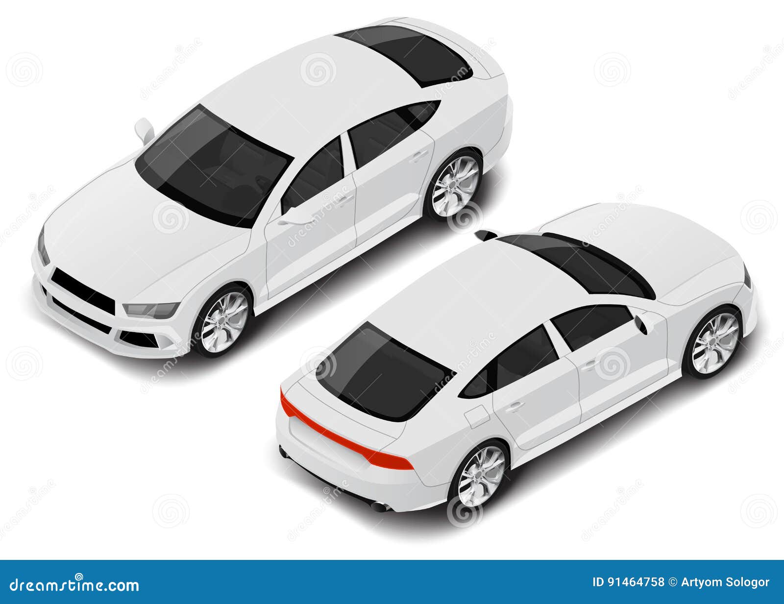 Isometric Car Sedan. Auto Low Car Vector Template On White Background ...