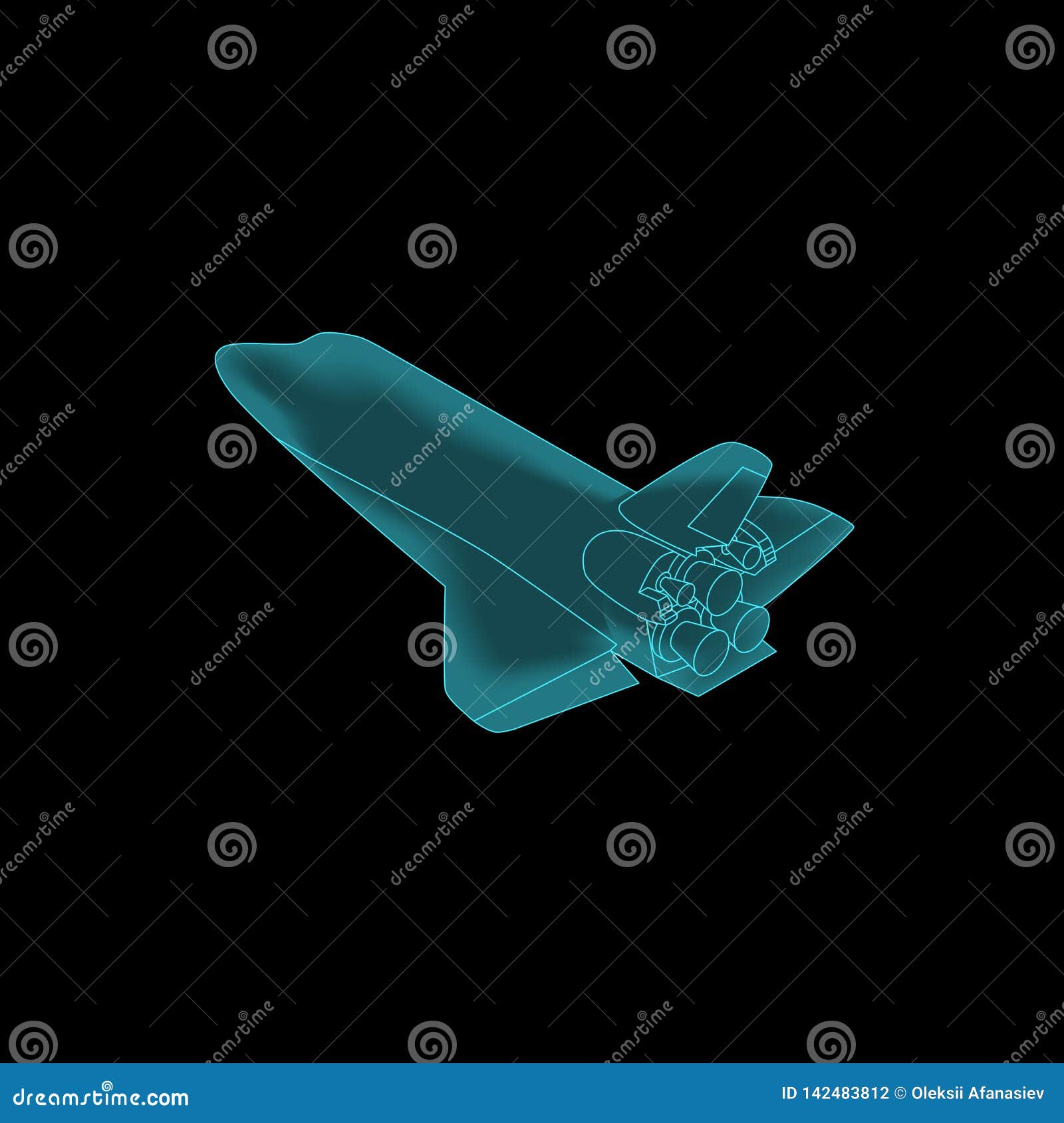 Vector Isometric Holography Space Shuttle. Stock Vector - Illustration ...