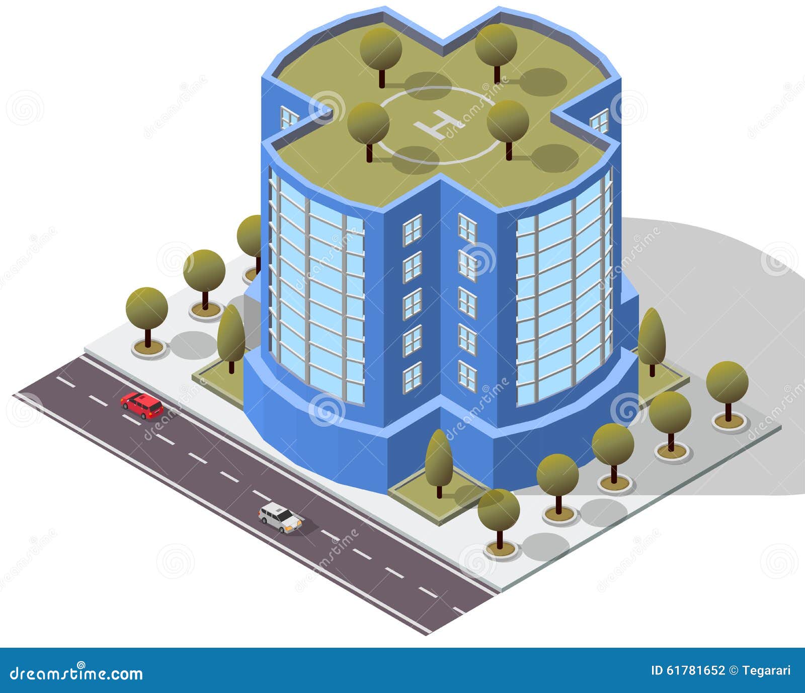 Vector Isometric Hotel Apartment Building Stock Vector - Illustration ...