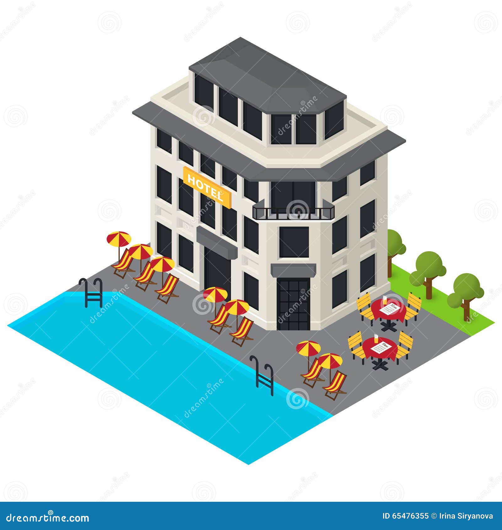 Isometric Hotel Services Set Vector Illustration | CartoonDealer.com ...