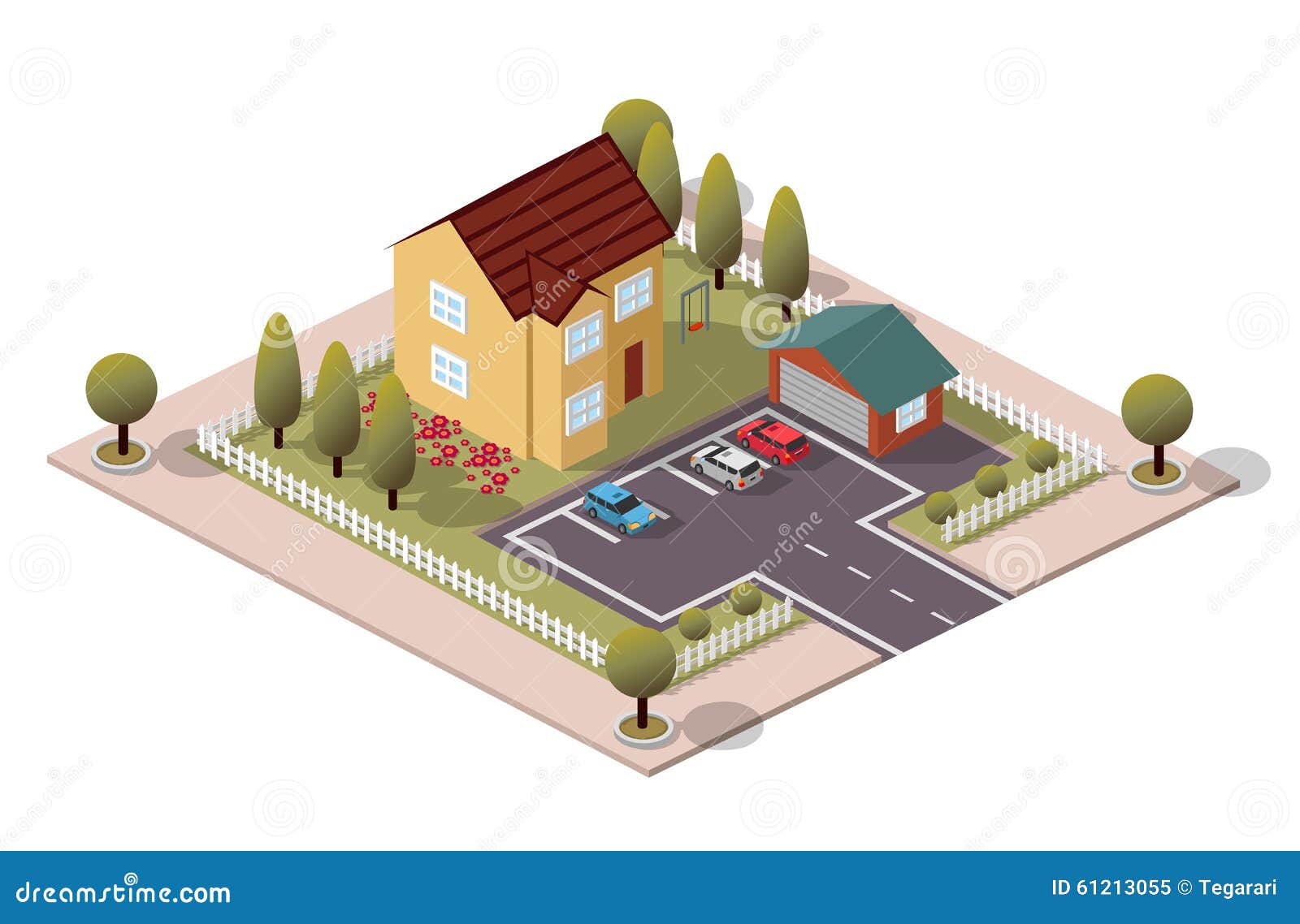 House With Garage Illustration, Home Exterior, Linear Art, Vector ...