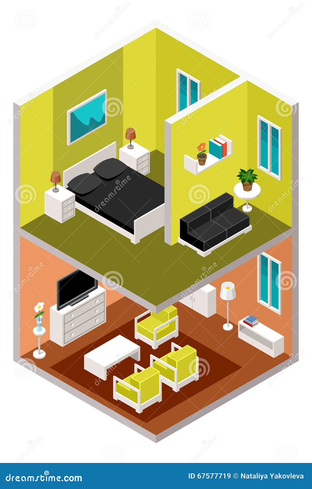 Vector Isometric House in a Section Stock Vector - Illustration of ... Vector Isometric House in a Section Stock Vector - Illustration of ...