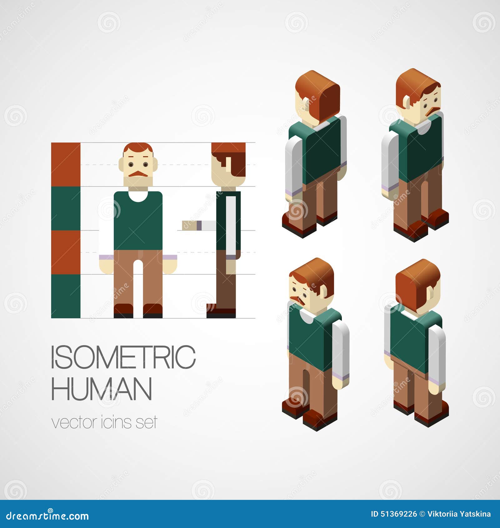 Vector isometric human set stock vector. Illustration of male - 51369226