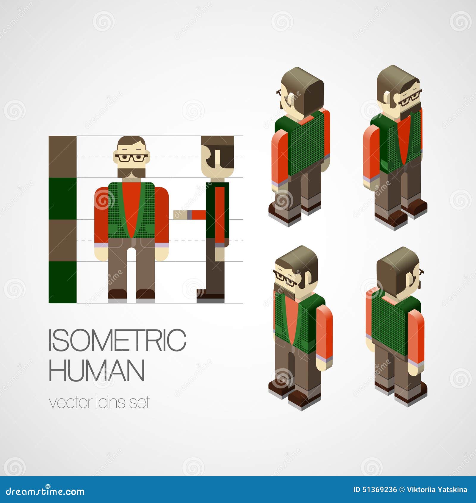 Vector isometric human set stock vector. Illustration of design - 51369236