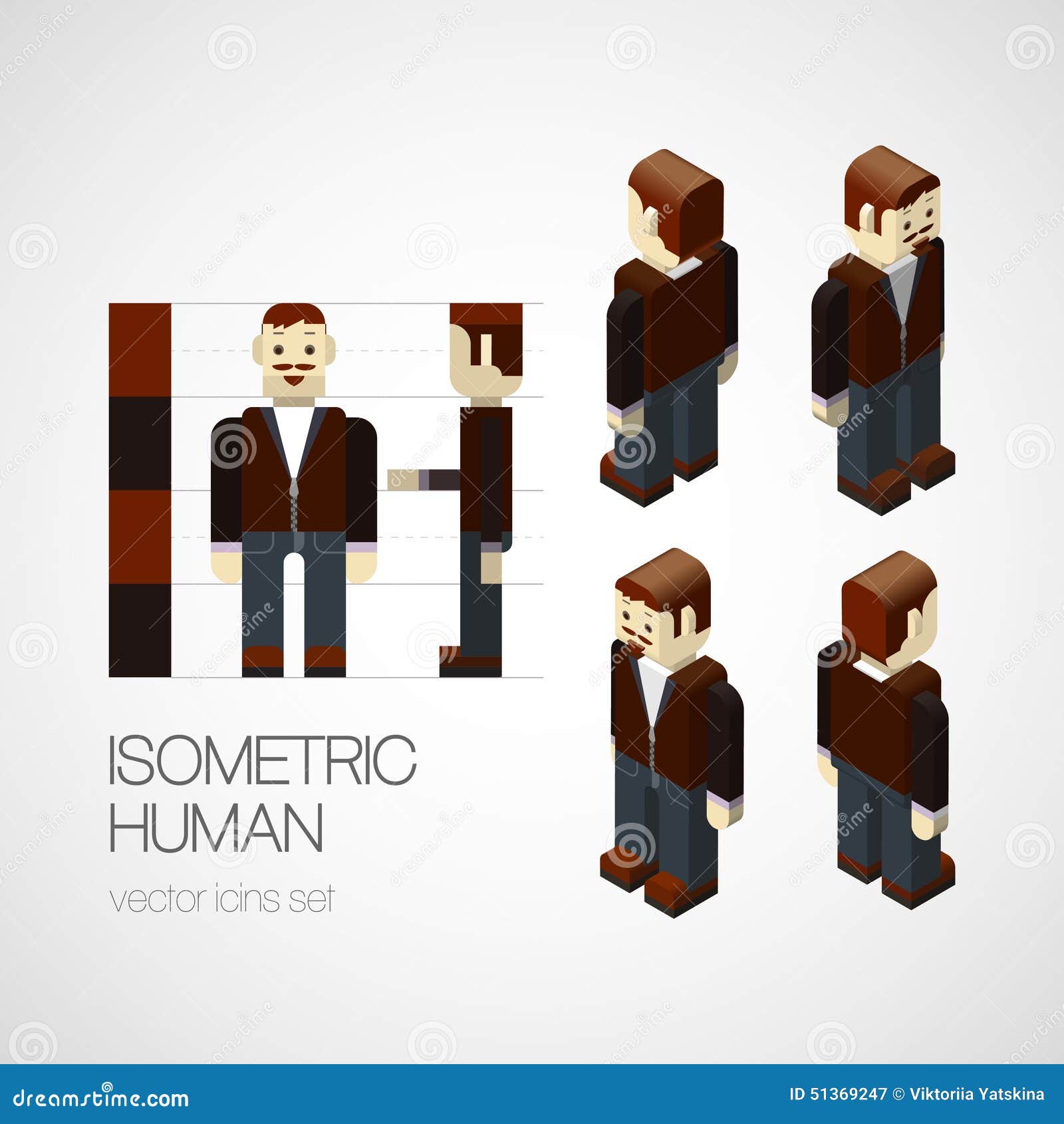 Vector isometric human set stock vector. Illustration of male - 51369247