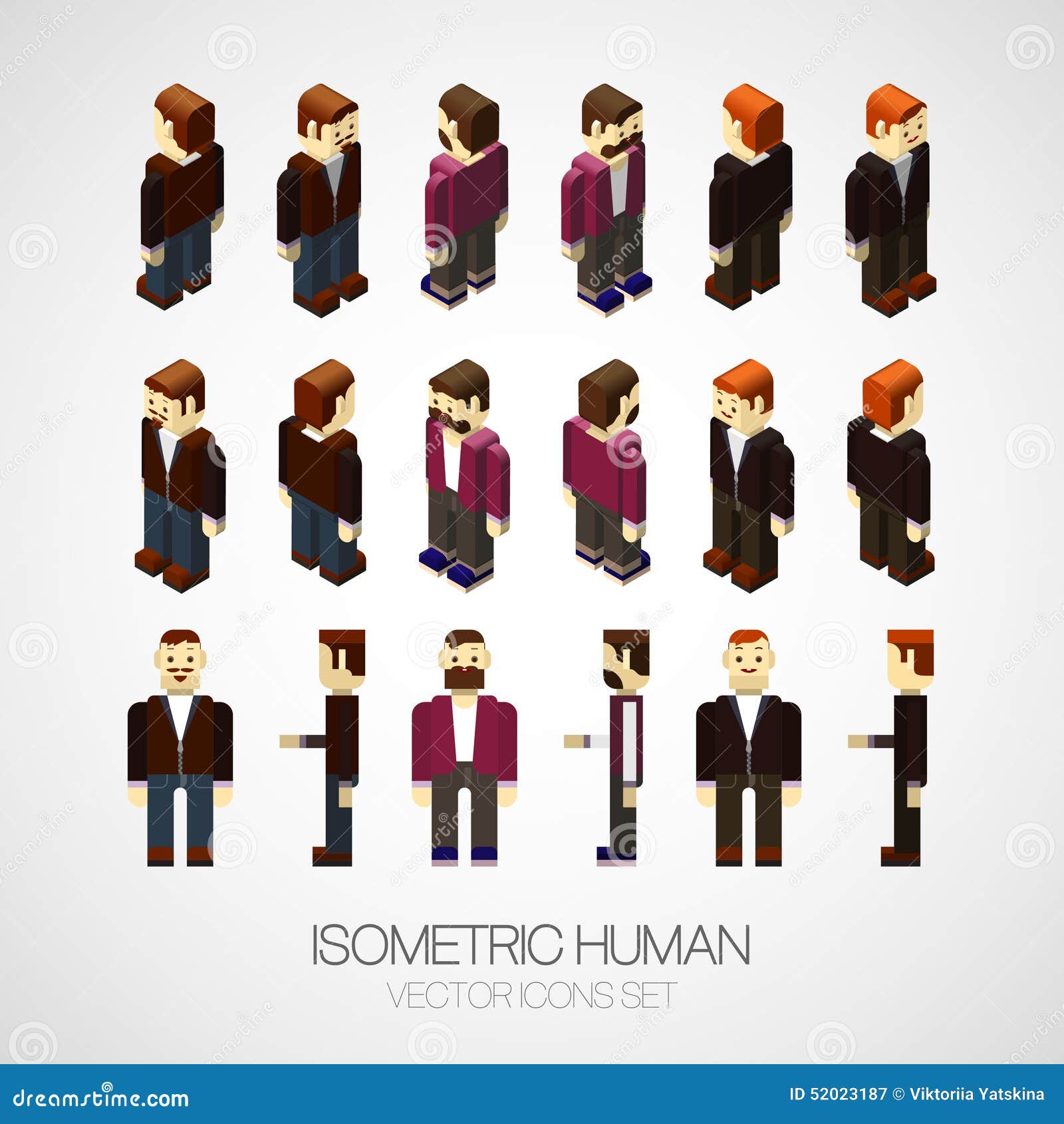 Vector isometric human set stock vector. Illustration of office - 52023187