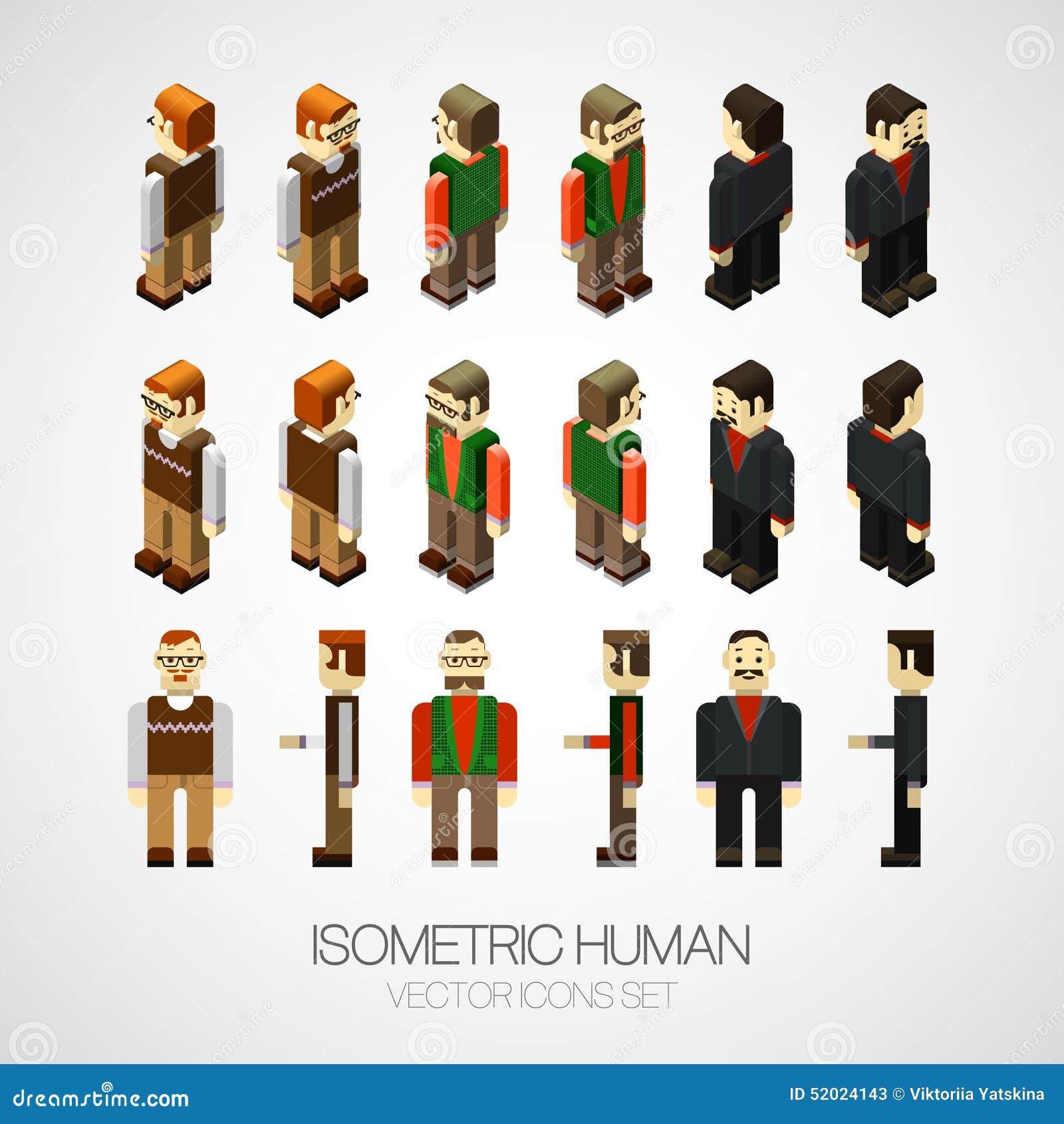 Vector isometric human set stock vector. Illustration of model - 52024143
