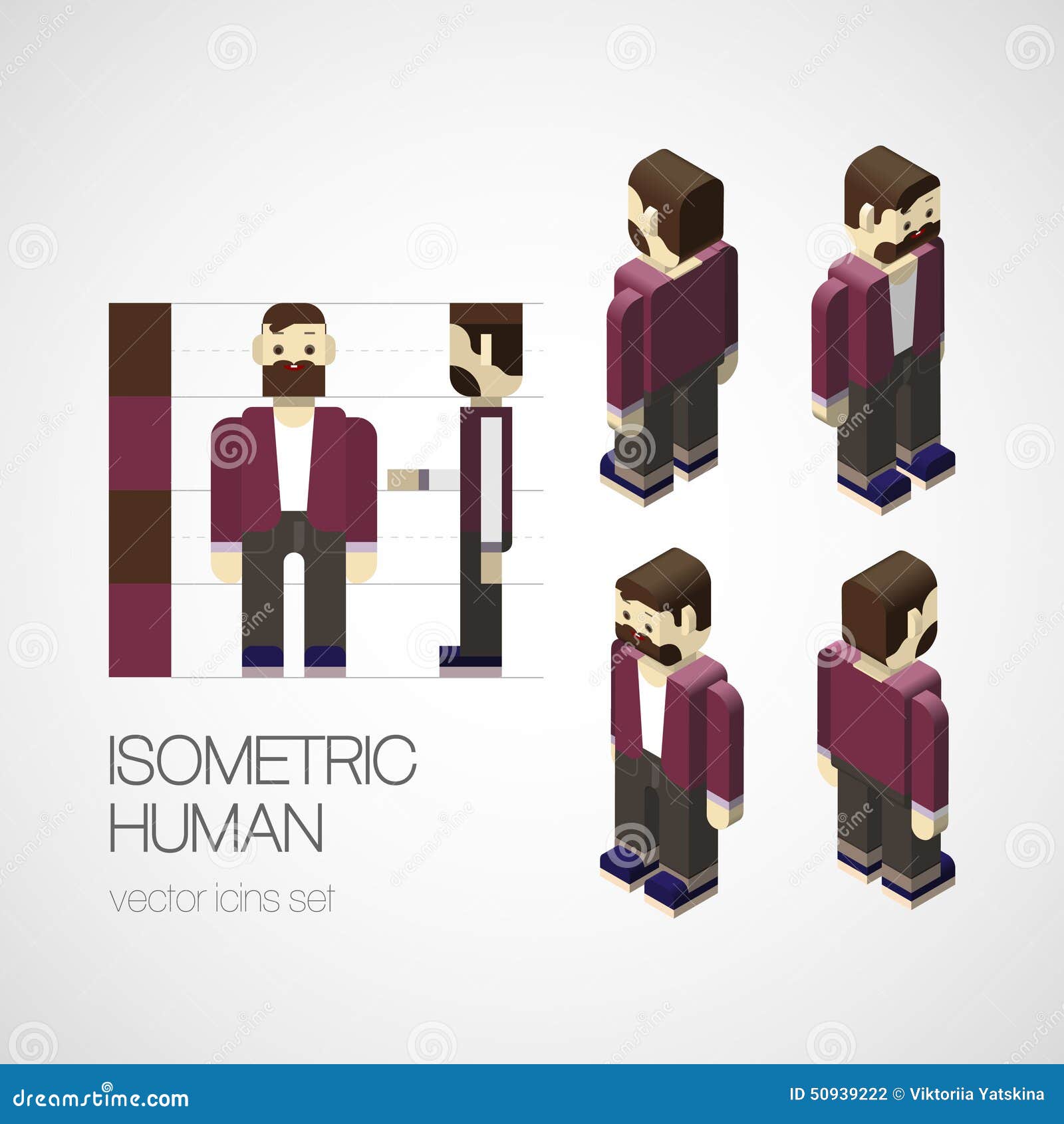 Vector isometric human set stock vector. Illustration of isometric ...