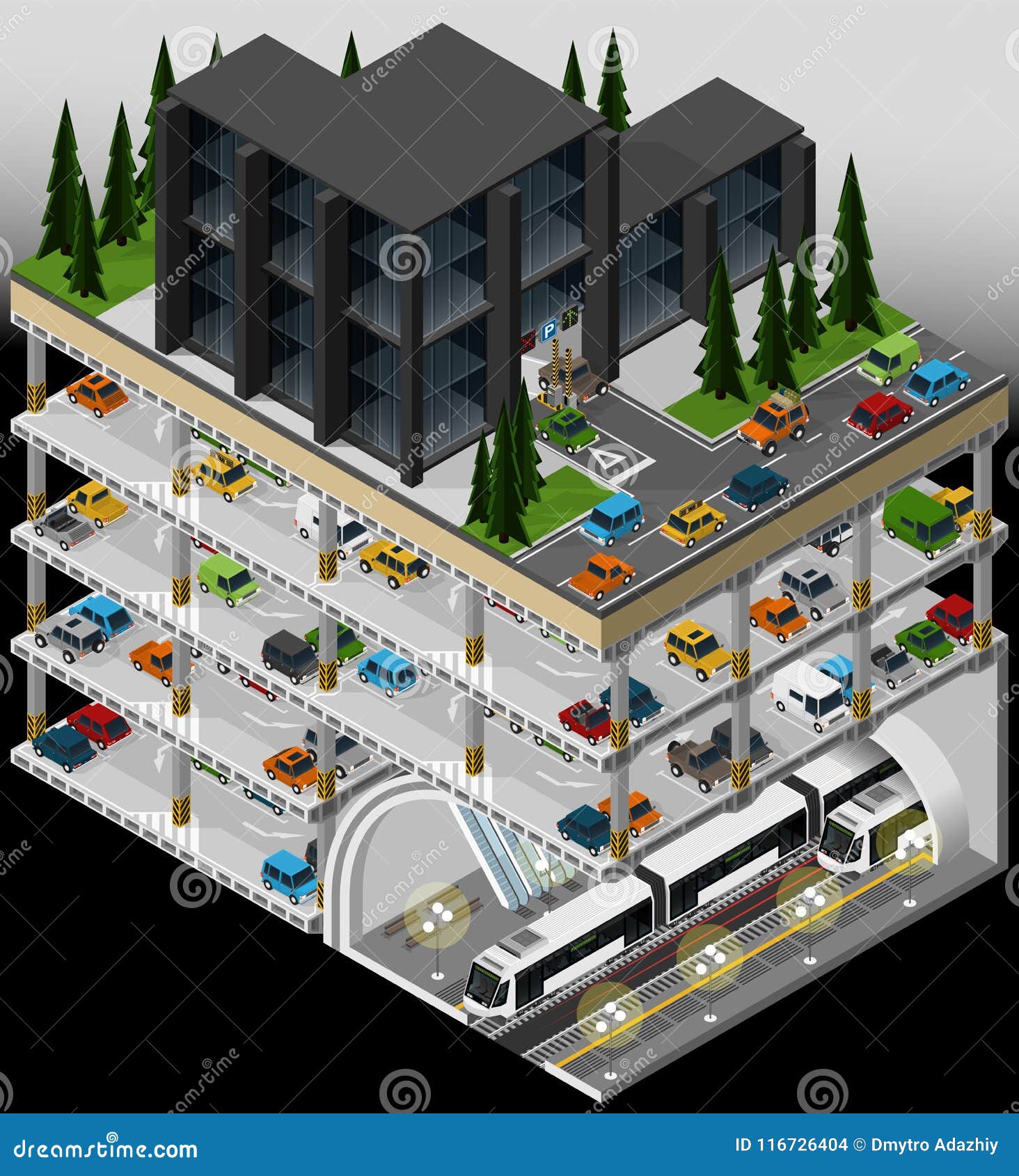 Subway Map Consisting Of Colorful Crossing Lines. 3D Illustration ...