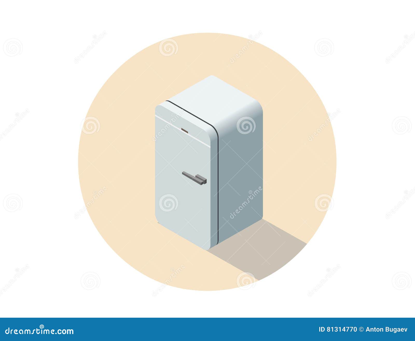 Vector Isometric Illustration of Fridge, 3d Flat Refrigerator. Stock ...