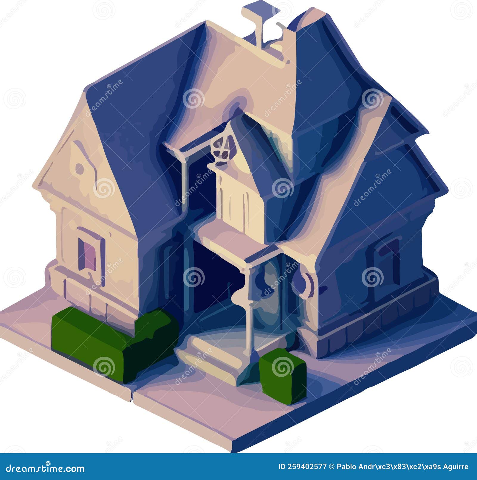 Vector Isometric Illustration of a House, Halloween 3D. Isolate on a ...