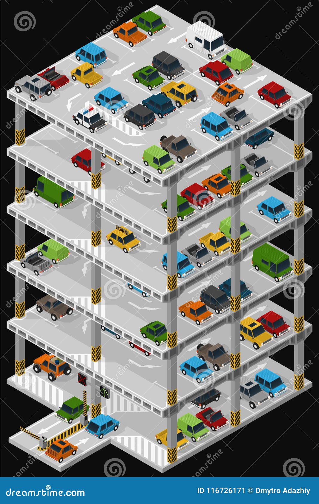 Multi storey car park. stock vector. Illustration of multi - 116726171