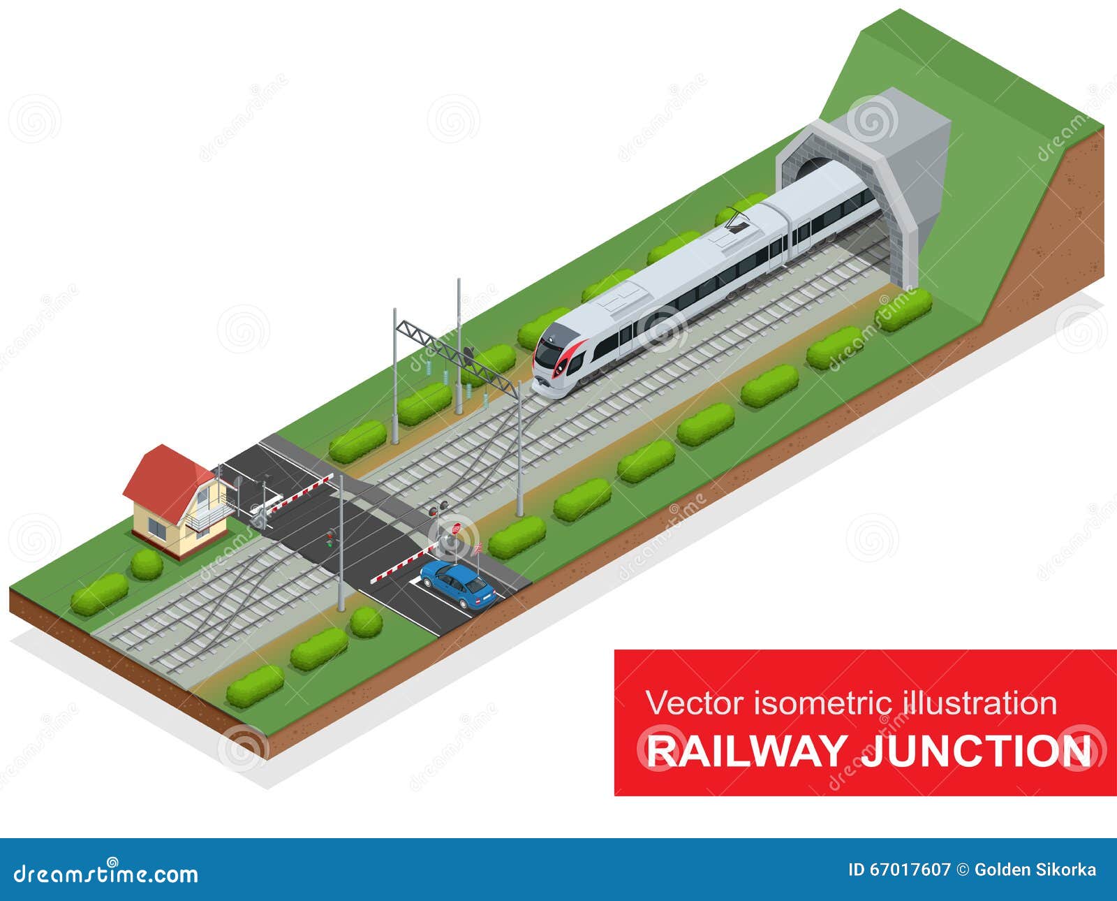 Vector Isometric Illustration of a Railway Junction. Railway Junction ... Vector Isometric Illustration of a Railway Junction. Railway Junction ...