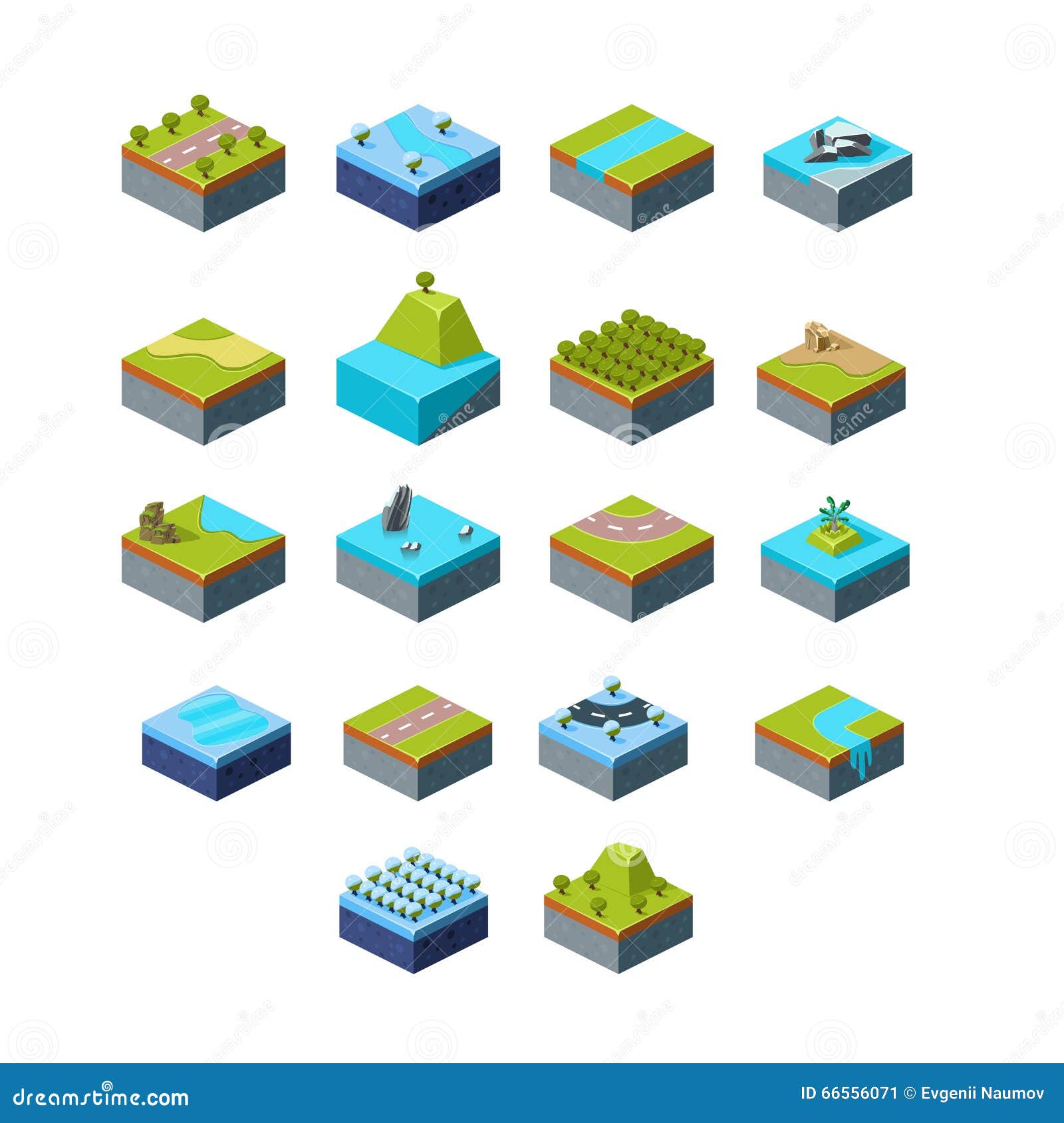 Vector of Isometric Landscape Stock Vector - Illustration of idea ...