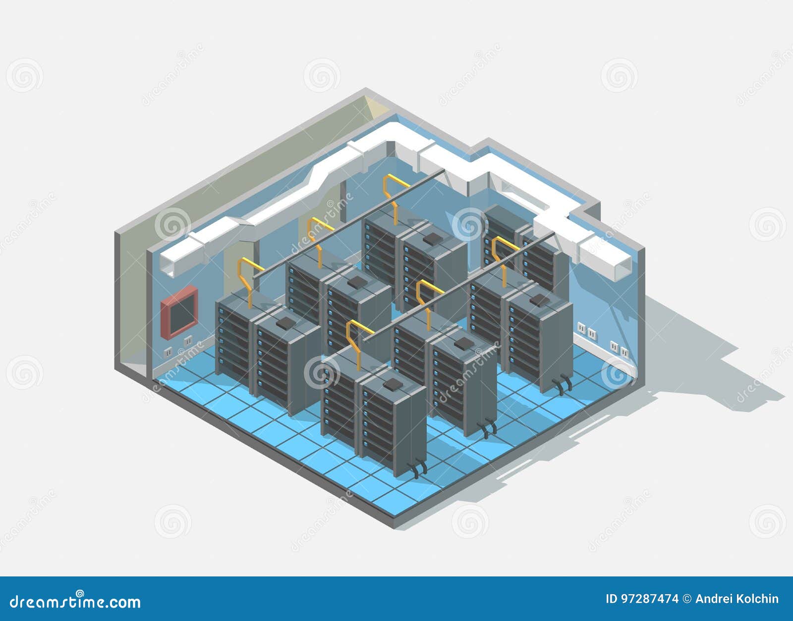 Vector Isometric Low Poly Bit Coin Cryptocurrency Mining Block Chain ...