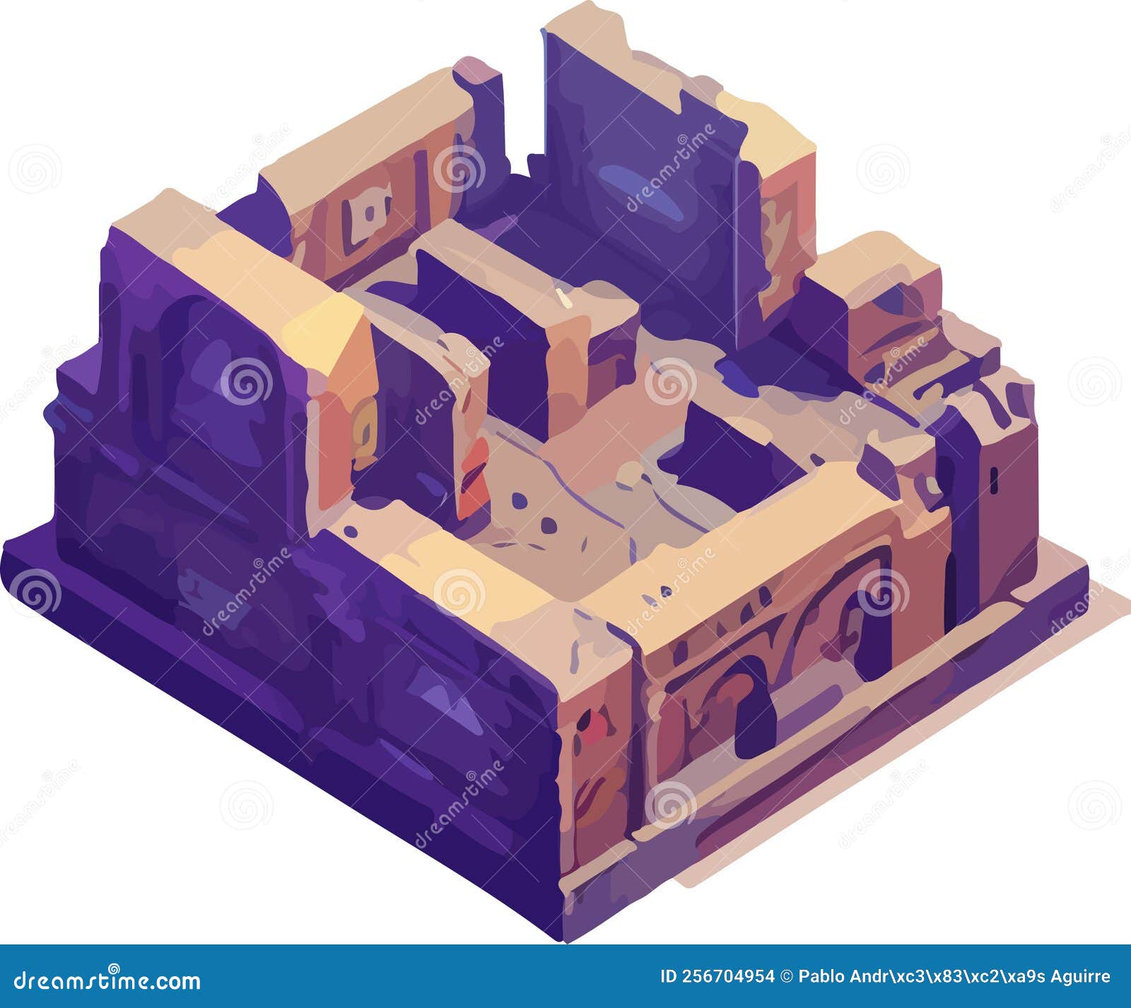 Vector Isometric Low Poly City Stock Vector - Illustration of city ...