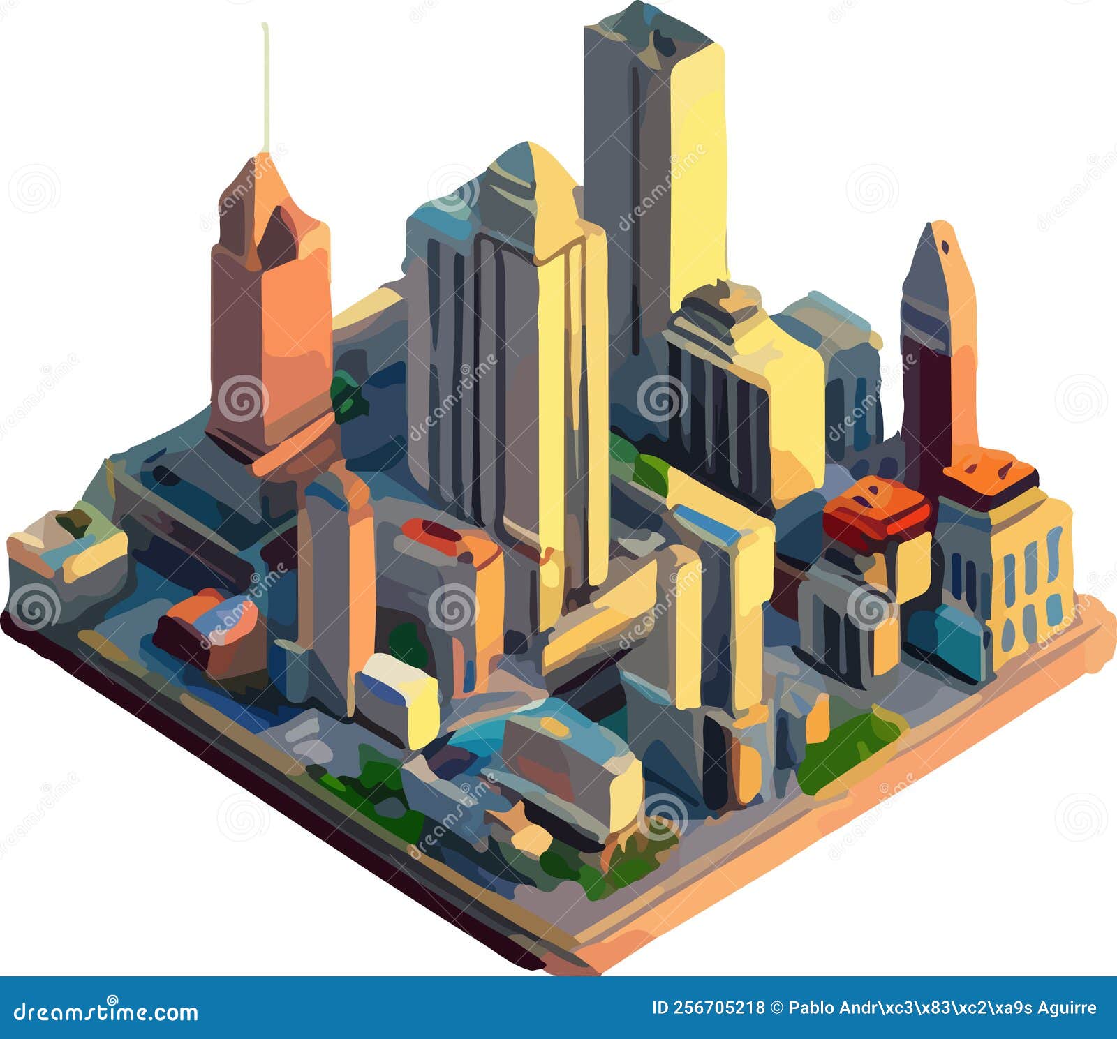 Vector Isometric Low Poly City Stock Vector - Illustration of design ...