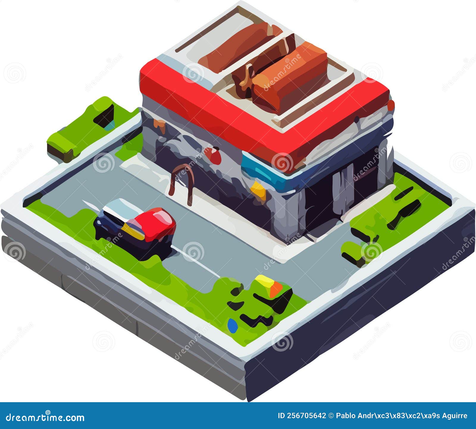 Vector Isometric Low Poly City Stock Vector - Illustration of travel ...