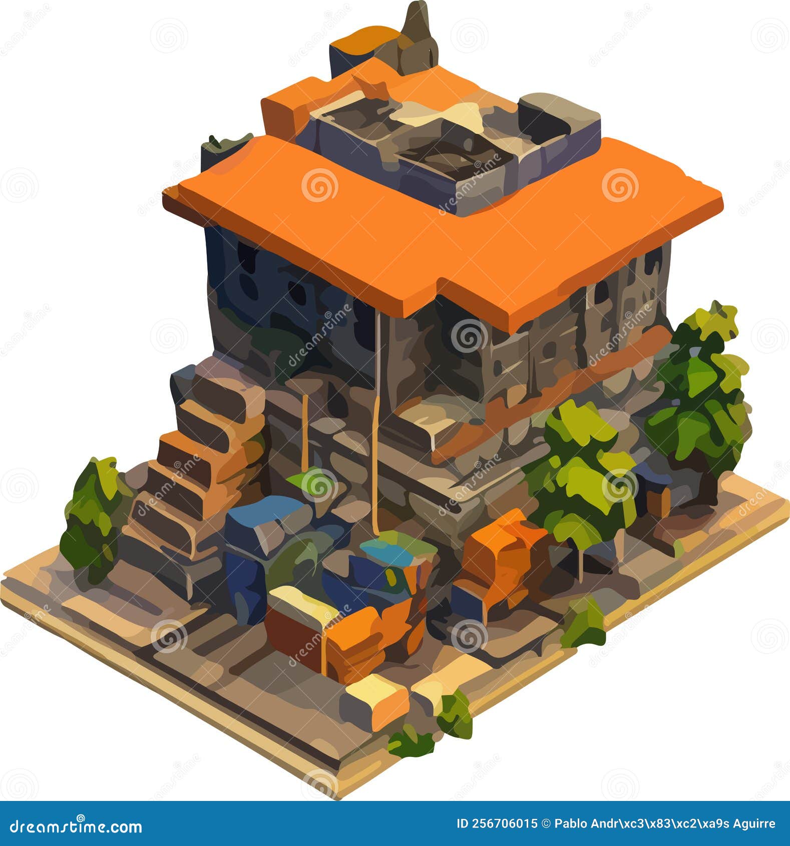 Vector Isometric Low Poly City Stock Vector - Illustration of ...