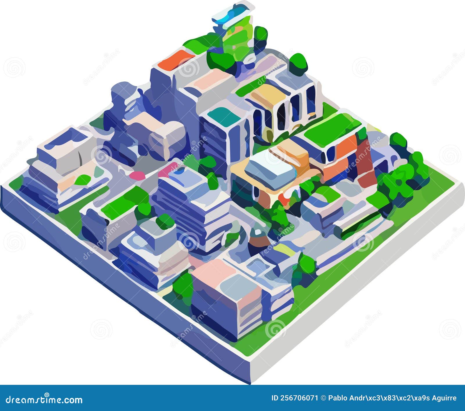 Vector Isometric Low Poly City Stock Vector - Illustration of city ...