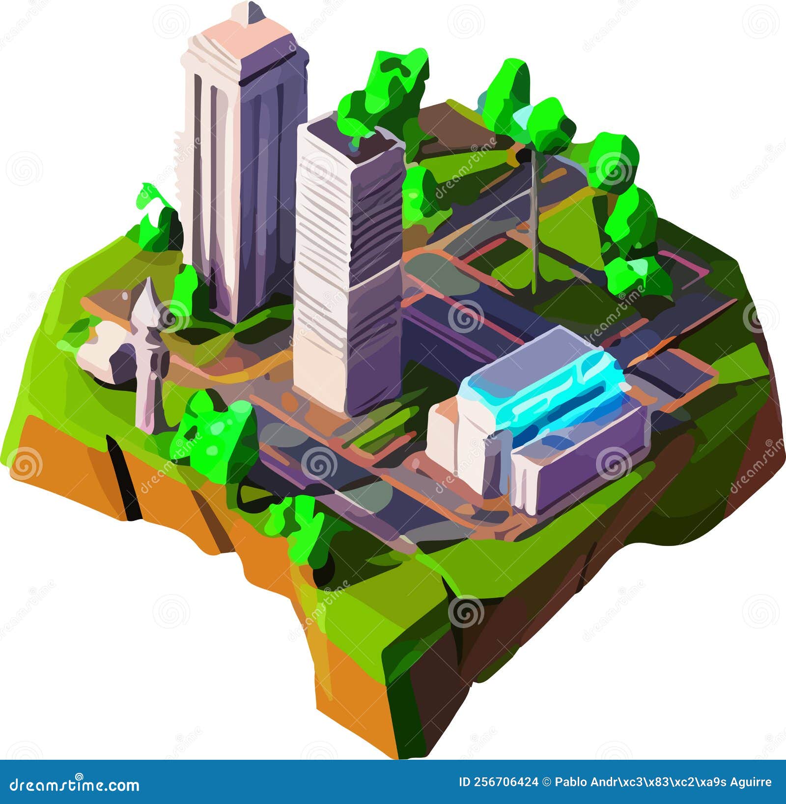 Vector Isometric Low Poly City Stock Vector - Illustration of ...