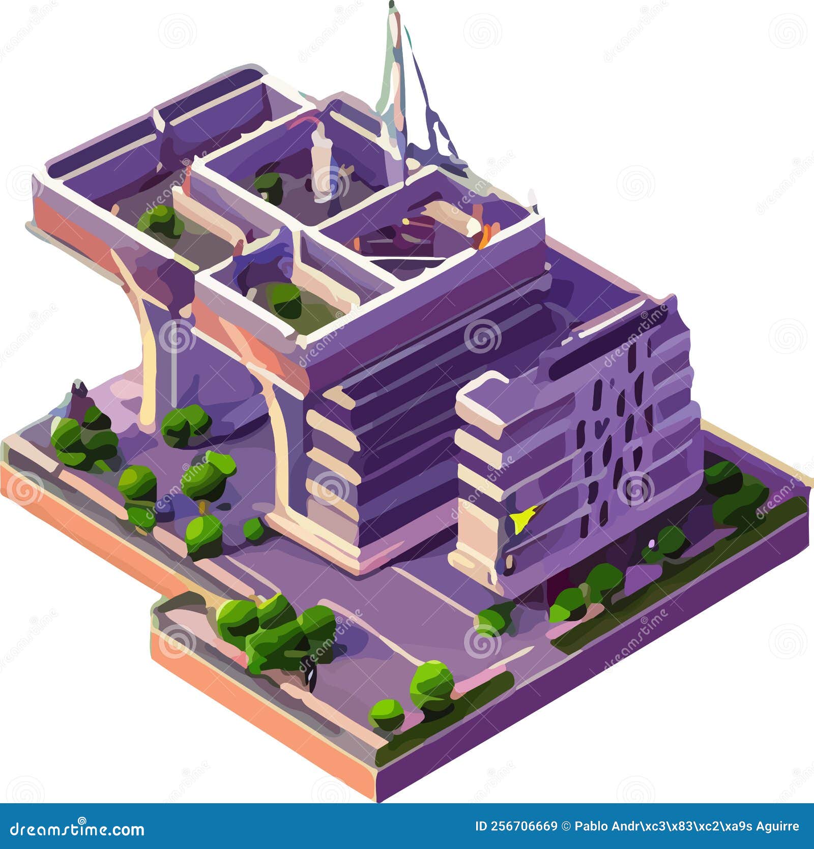 Vector Isometric Low Poly City Stock Vector - Illustration of poly ...