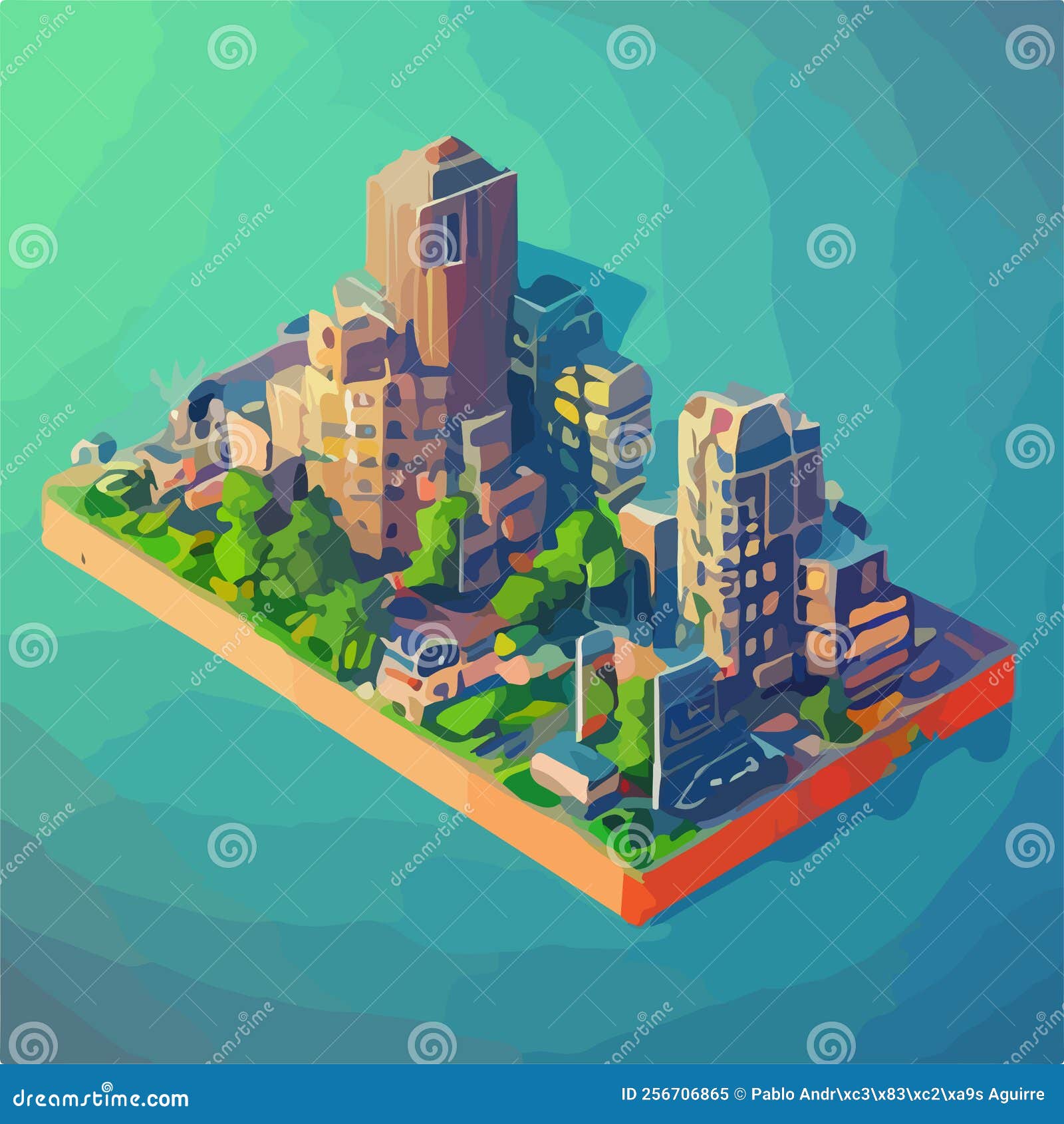 Vector Isometric Low Poly City Stock Vector - Illustration of ...