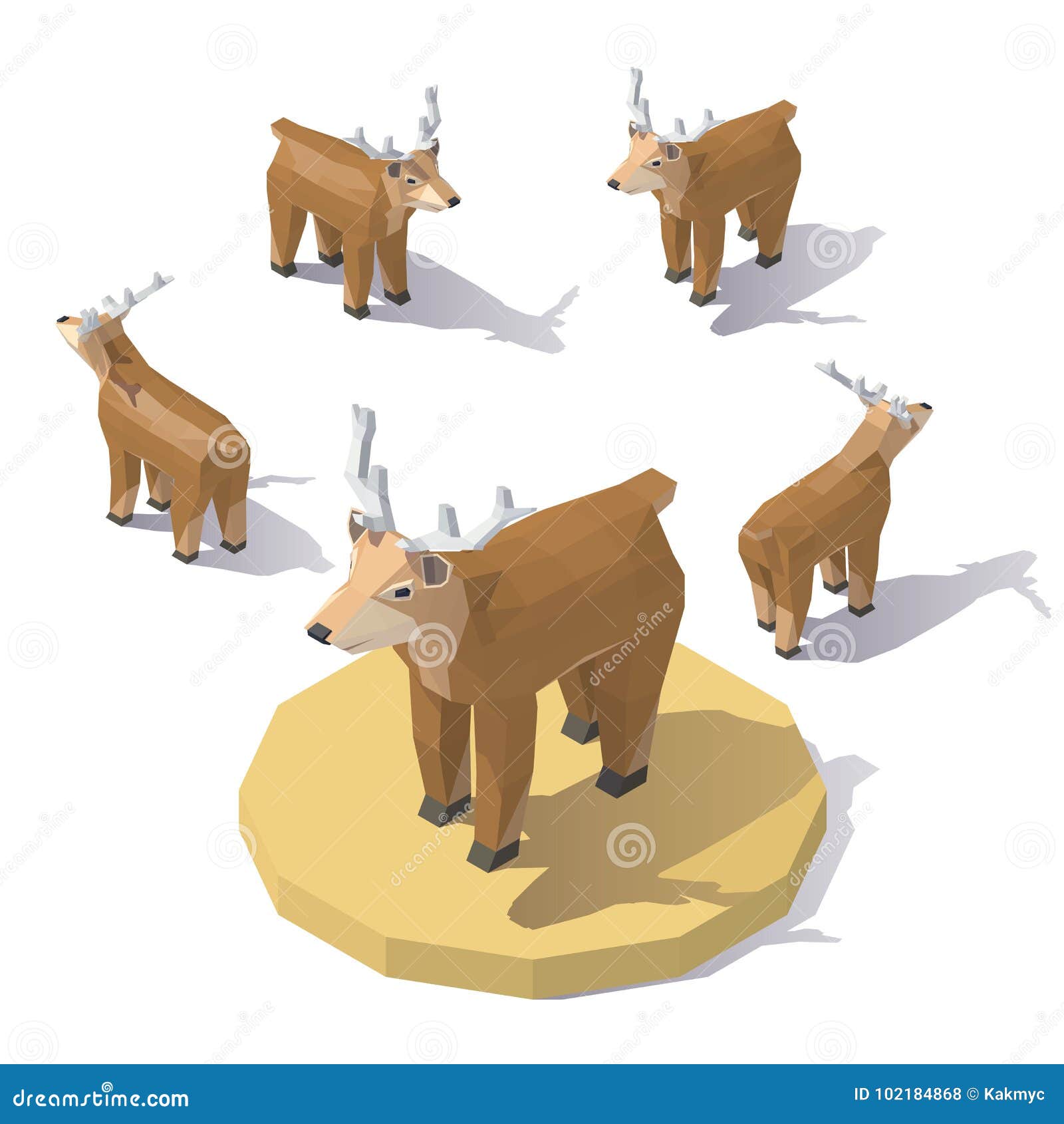Isometric low poly deer stock vector. Illustration of background ...