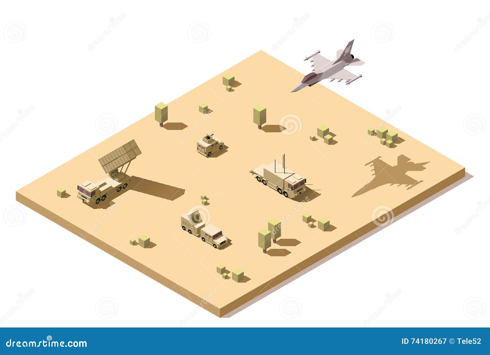 Vector Isometric Low Poly Infographic Element Representing Military ...
