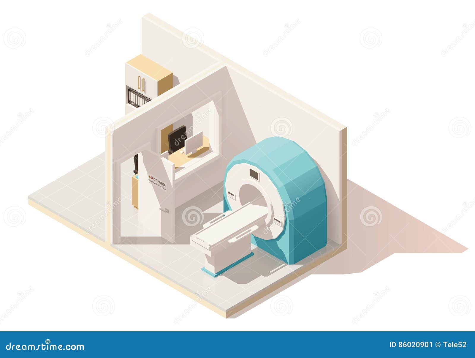 Vector Isometric Low Poly MRI Room Icon | CartoonDealer.com #86020901