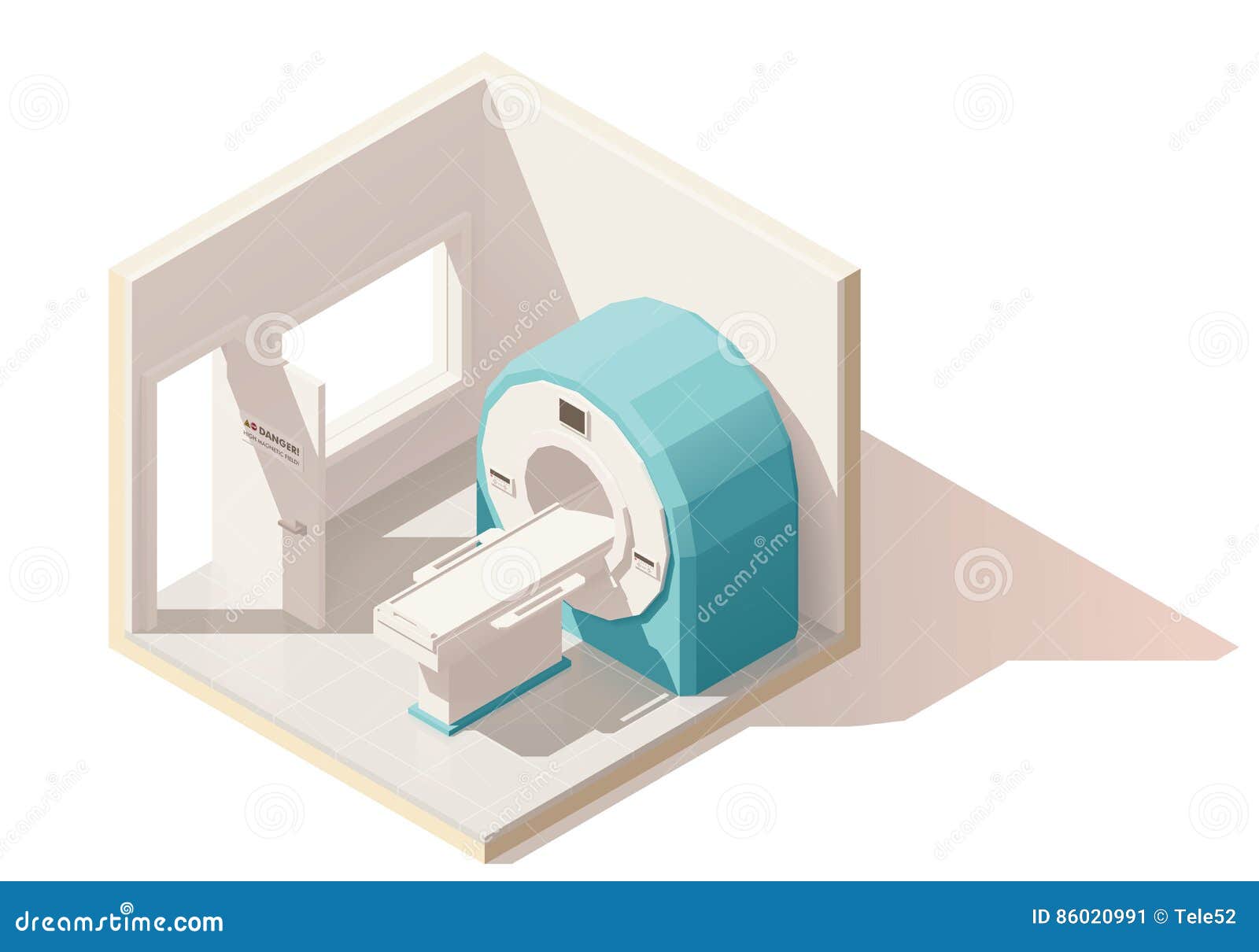 Vector Isometric Low Poly MRI Room Icon Stock Vector - Illustration of ...