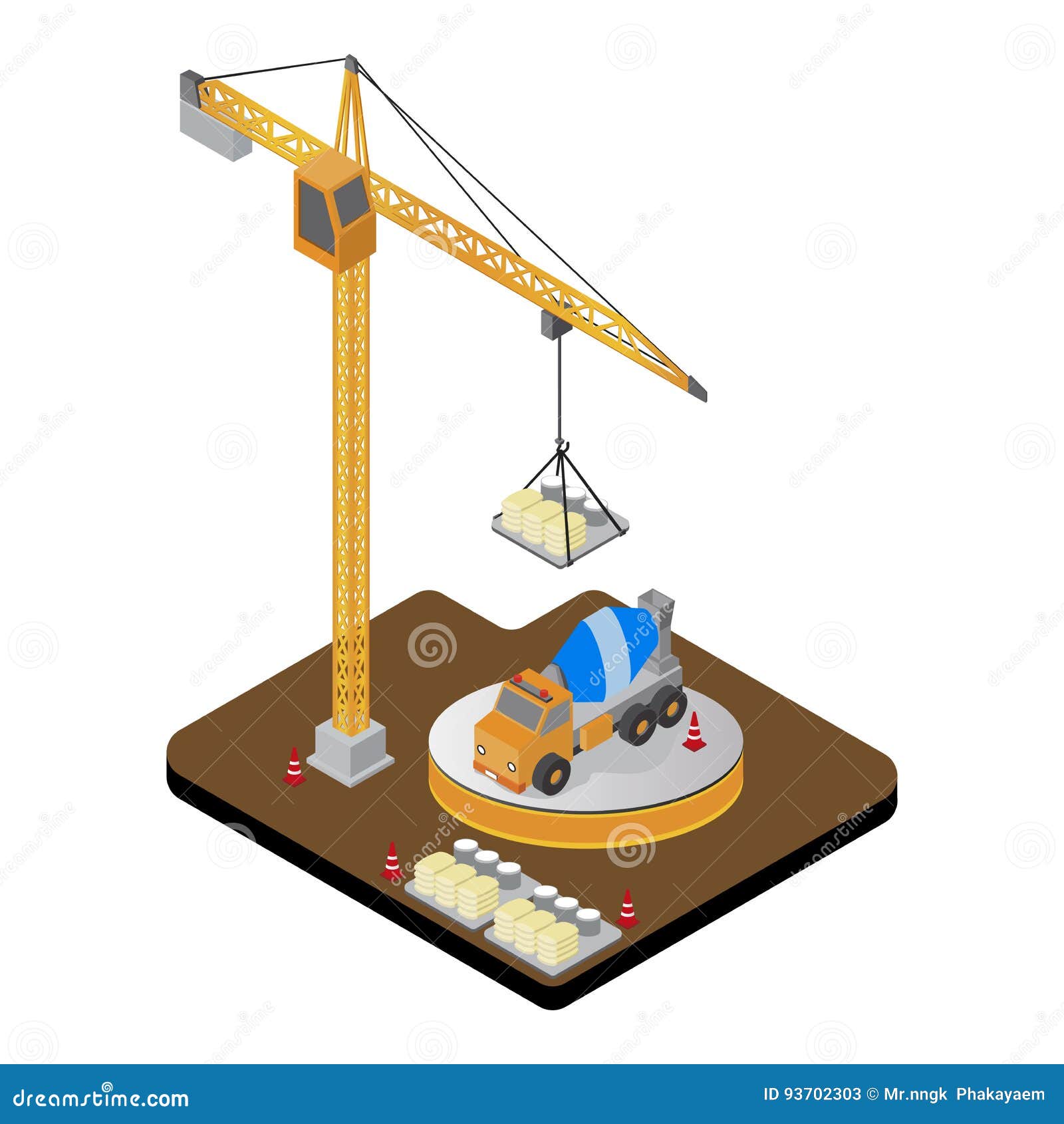 Vector Isometric Low Poly Under Construction. Stock Vector ...