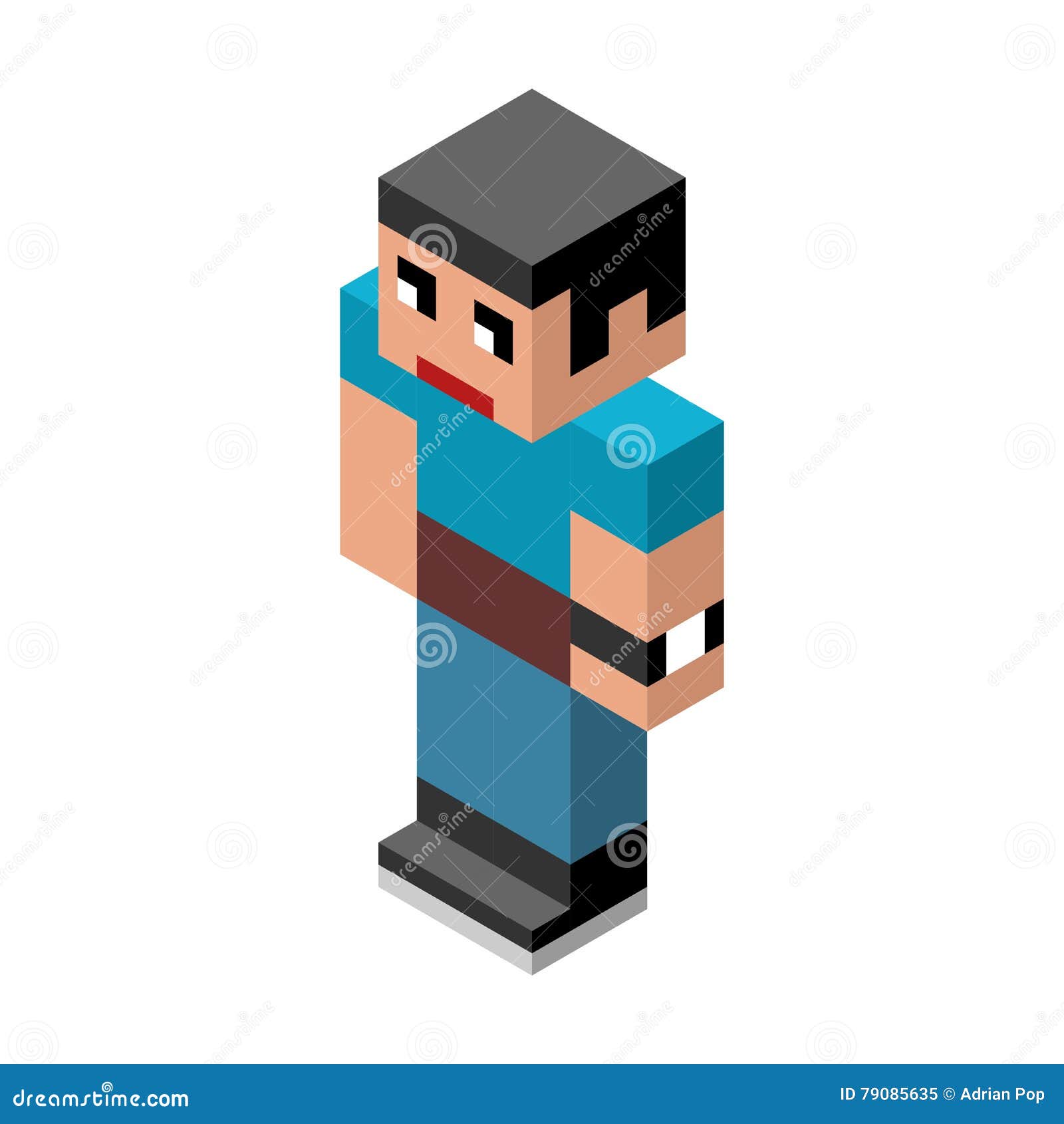 Vector Isometric Male Person Stock Vector - Illustration of white, blue ...