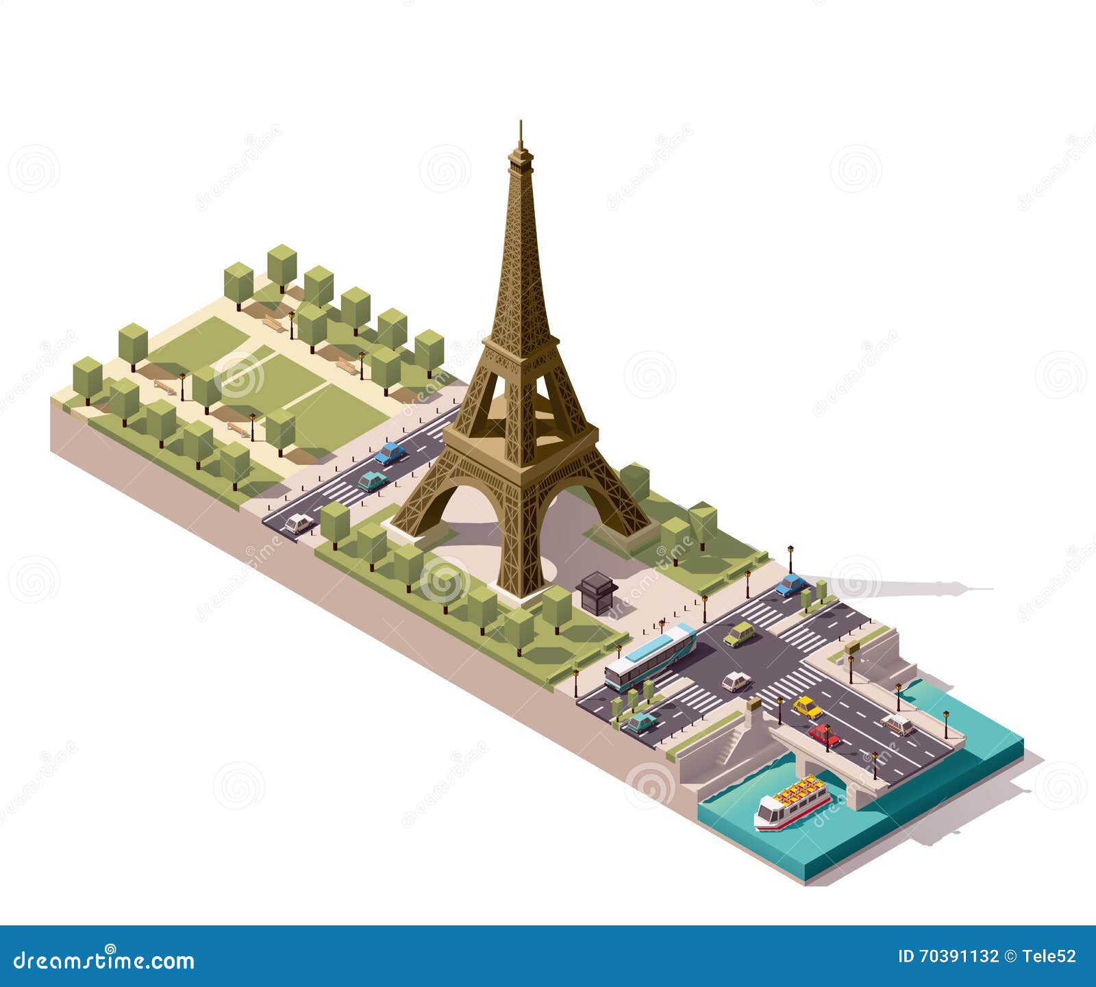3d Isometric Map Of The Paris Metro Subway. Cartoon Vector ...